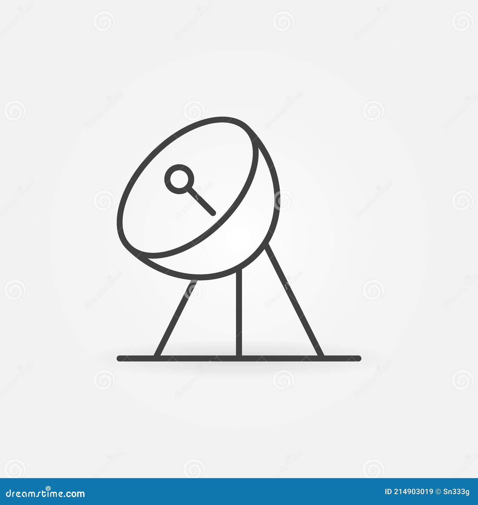 Parabolic Antenna Receiver Vector Concept Linear Icon Stock Vector ...