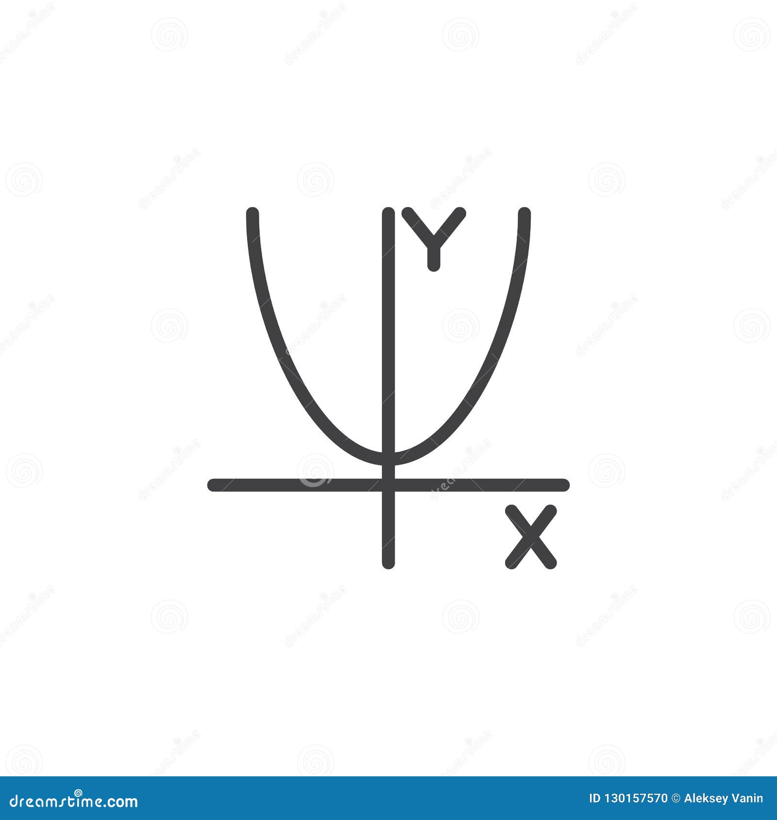 Parabolic Function Vector Icon On White Background. Flat Vector ...