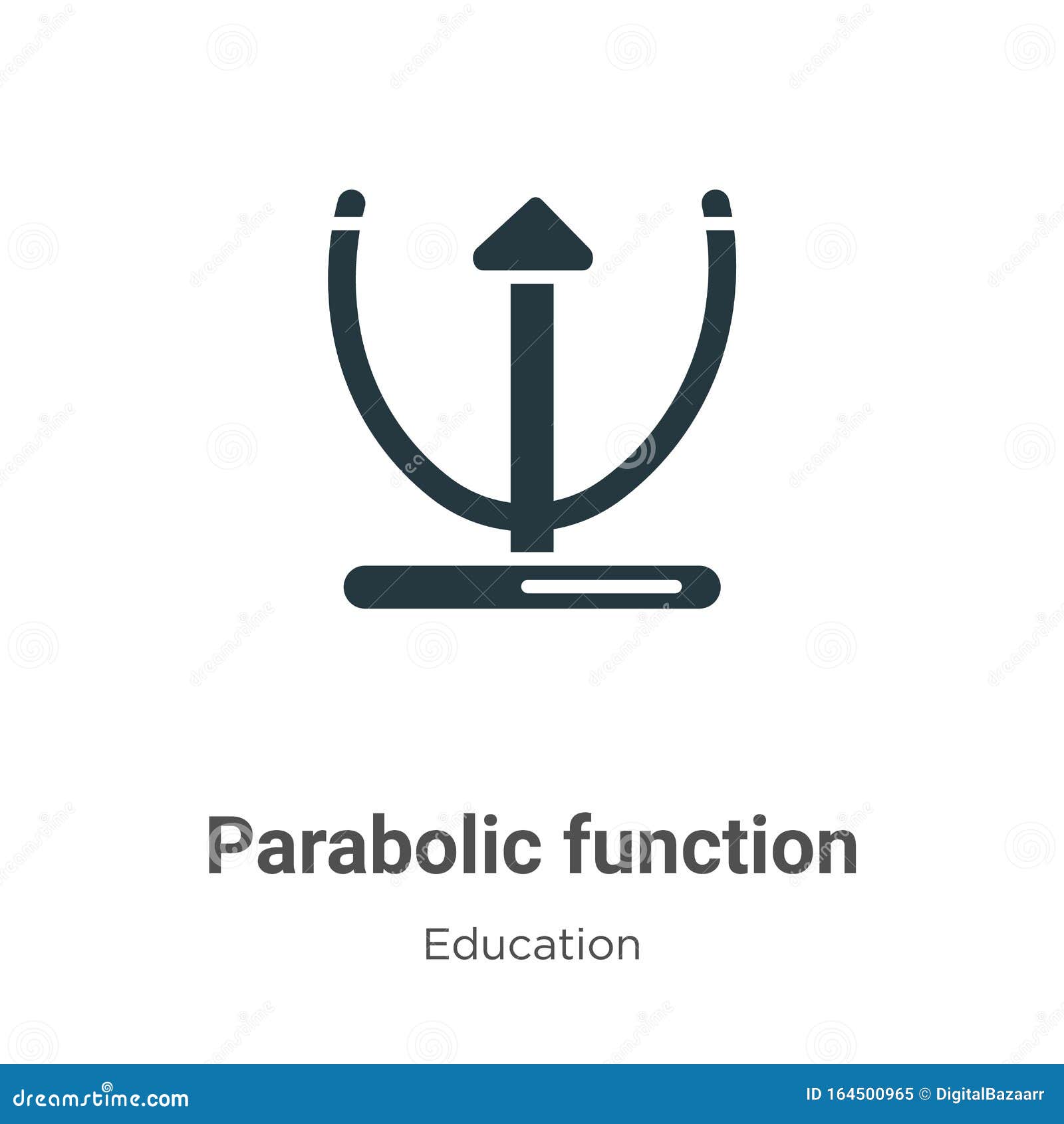 Parabolic Function Vector Icon On White Background. Flat Vector ...