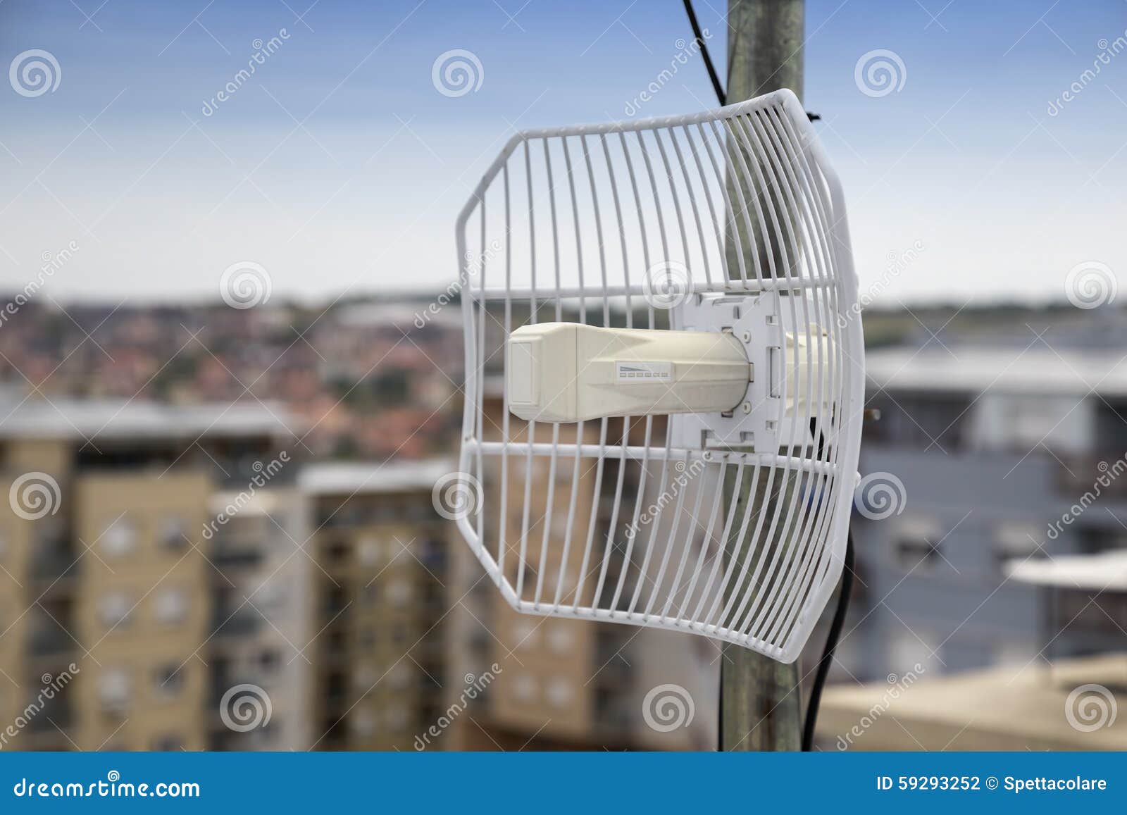 Parabolic Grid Antenna on Apartment Building 2 Stock Photo - Image of ...