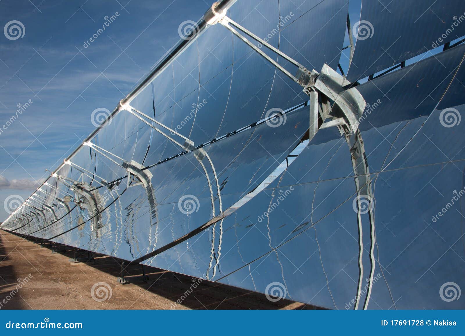 Parabolic mirrors stock photo. Image of factory, fuel - 17691728