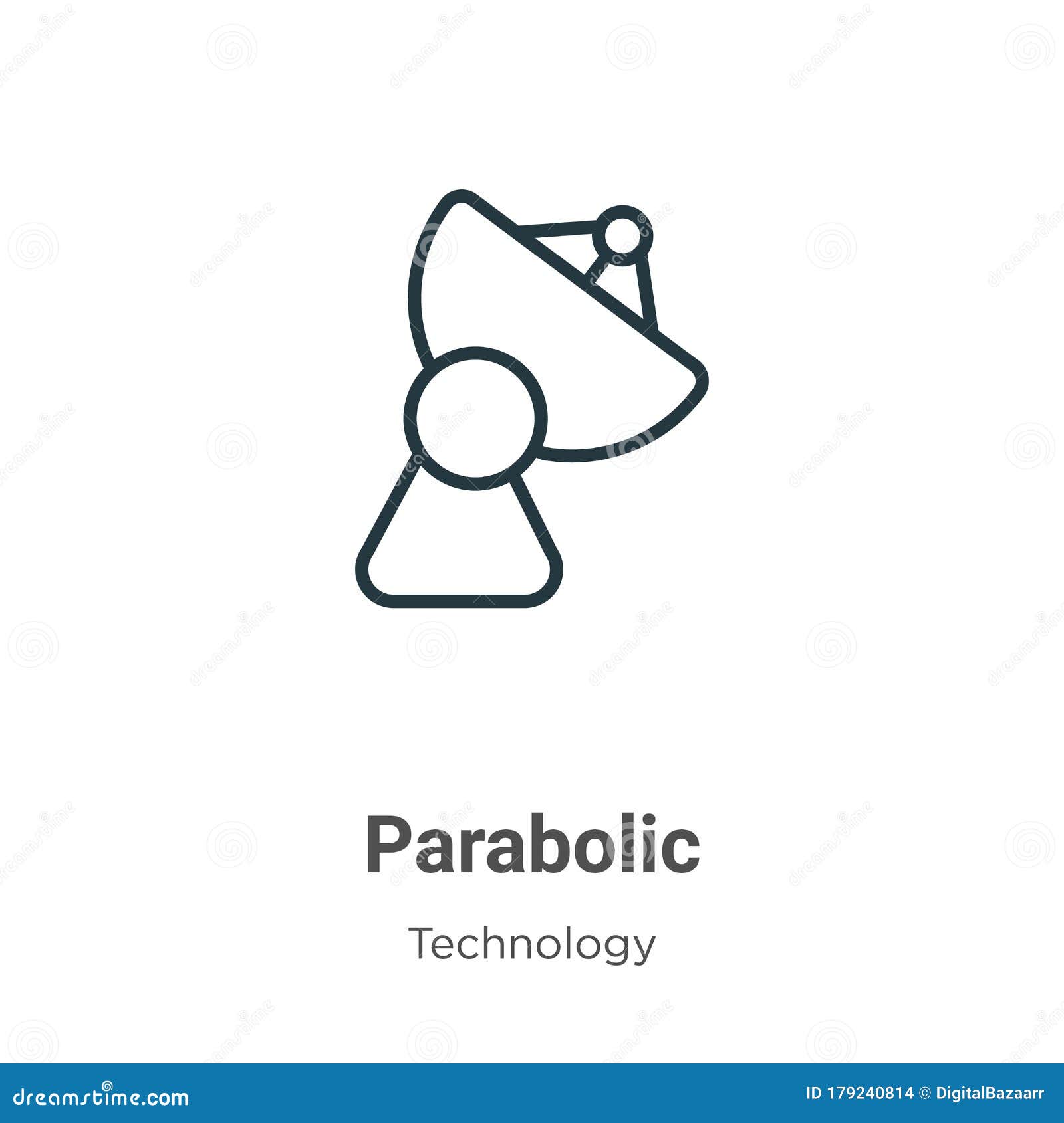 Parabolic Outline Vector Icon. Thin Line Black Parabolic Icon, Flat ...