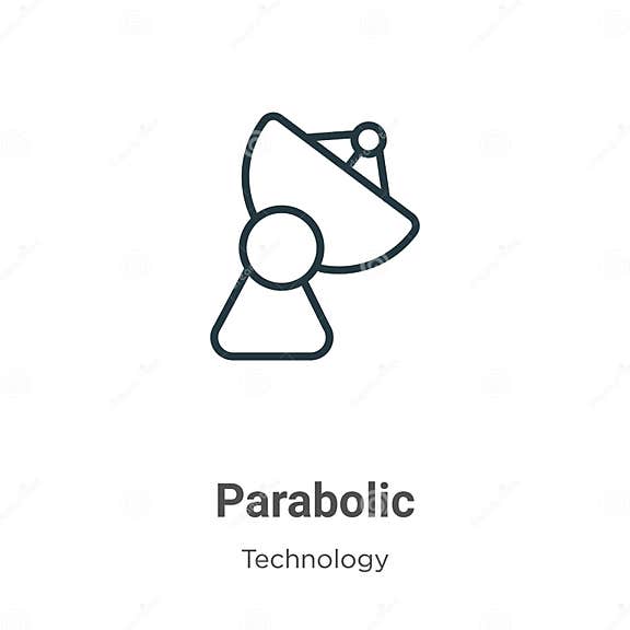 Parabolic Outline Vector Icon. Thin Line Black Parabolic Icon, Flat ...