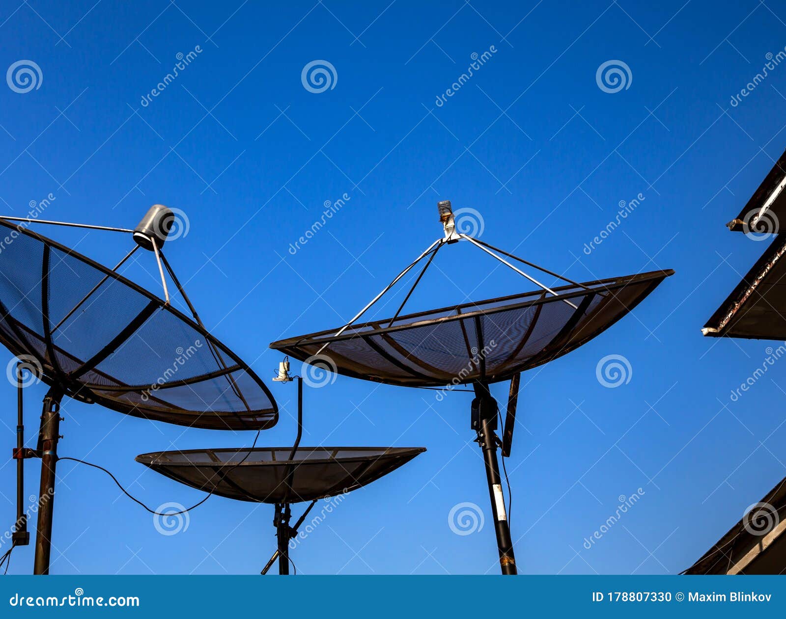 Parabolic Satellite Antenna Stock Photo - Image of channel, receiver ...