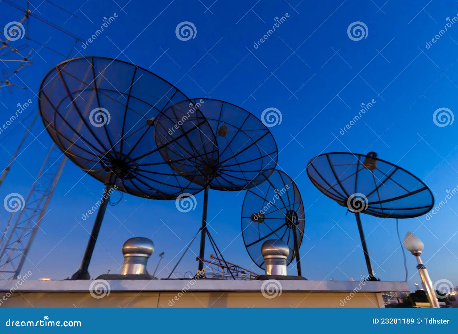 Parabolic Satellite Antennas Stock Image - Image of parabolic ...