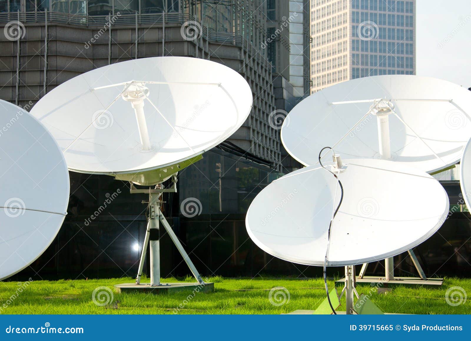 Parabolic Satellite Dish Receivers Stock Image - Image of communicate ...