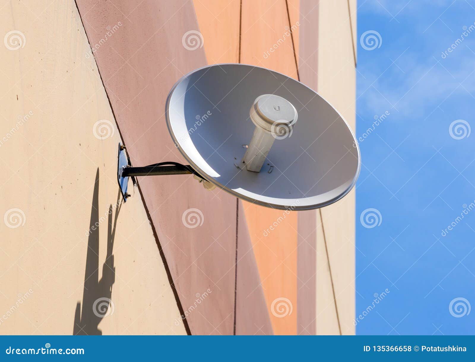 Parabolic Wi-Fi Antenna Placed on the Wall Stock Photo - Image of ...