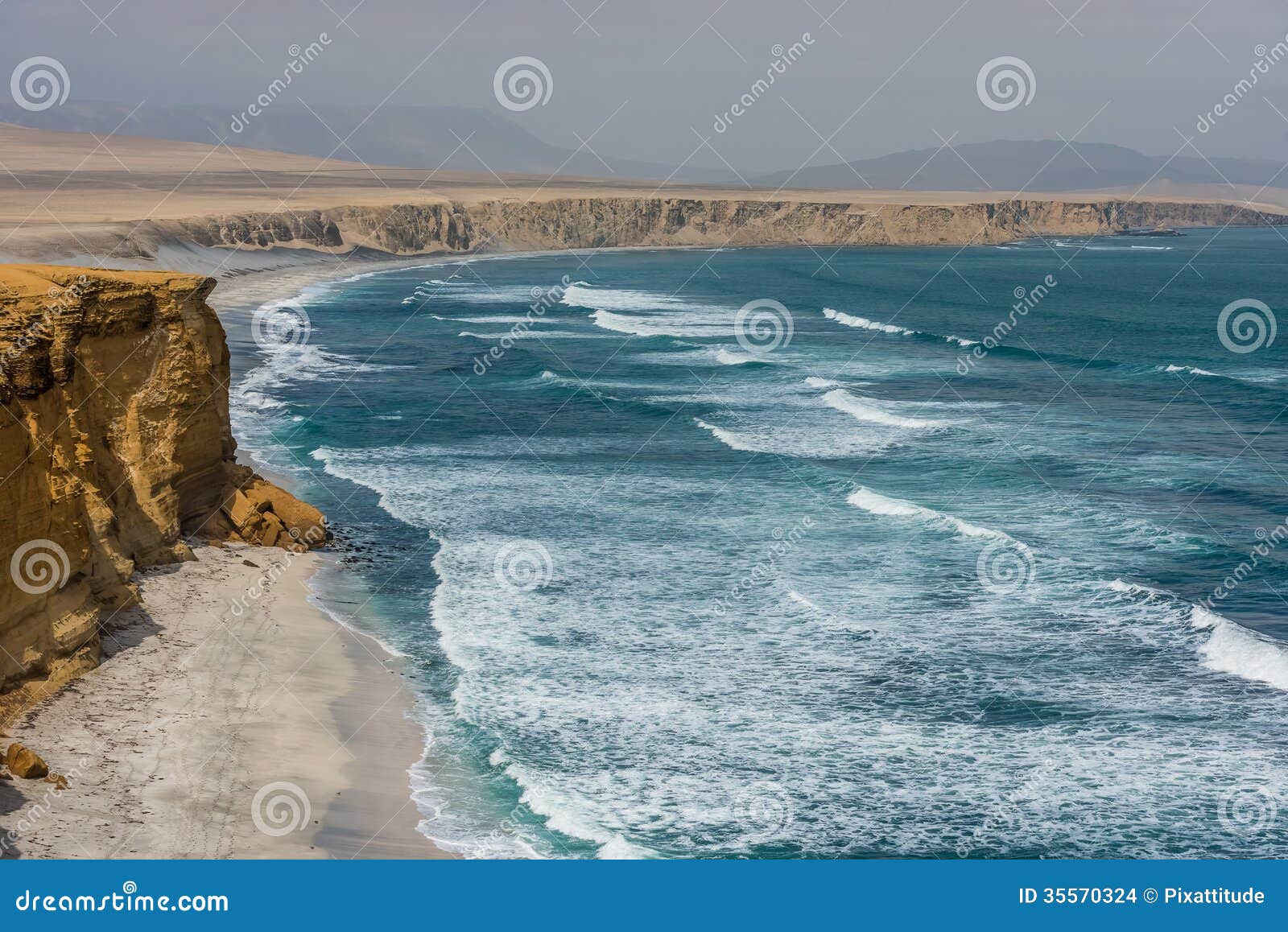 Paracas Bay Peruvian Coast at Ica Peru Stock Photo - Image of america ...