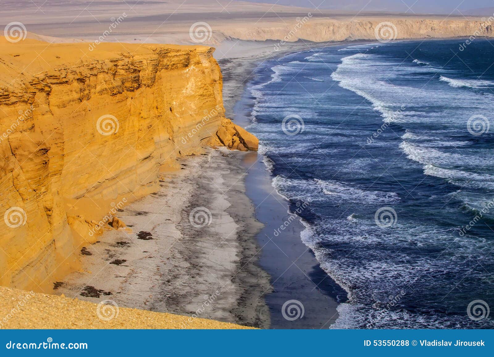 Paracas Peninsula, Catedral Rock, Coast Peru Stock Photo - Image of ...