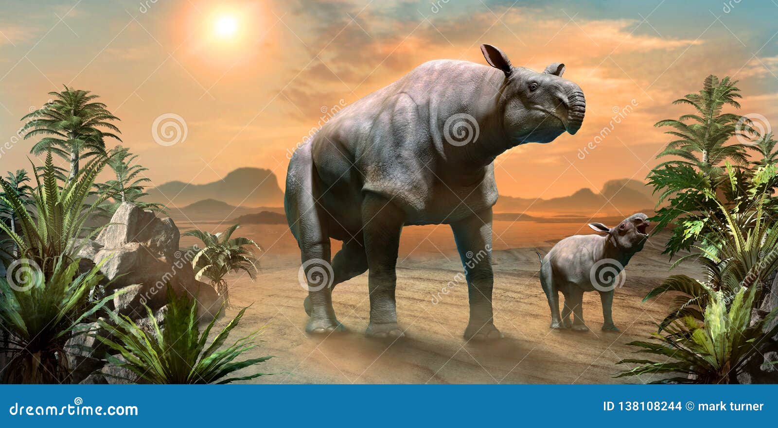 Paraceratherium Mammal Head Stock Photography | CartoonDealer.com ...