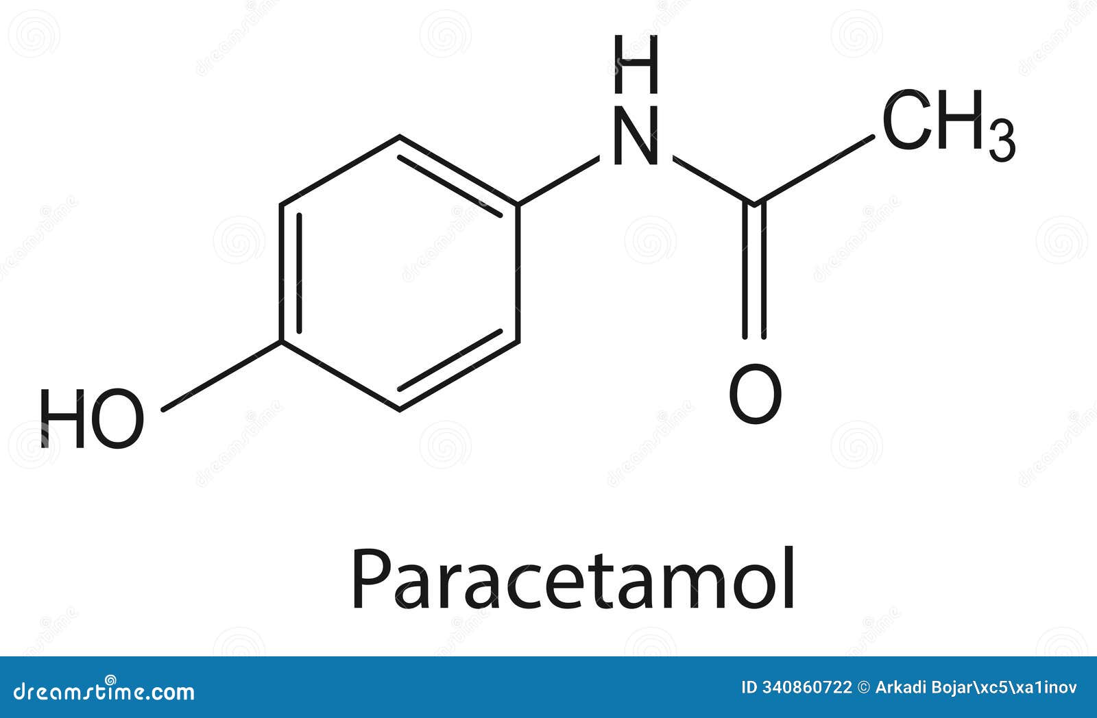 Paracetamol Chemical Formula. Paracetamol Structural Chemical Formula ...
