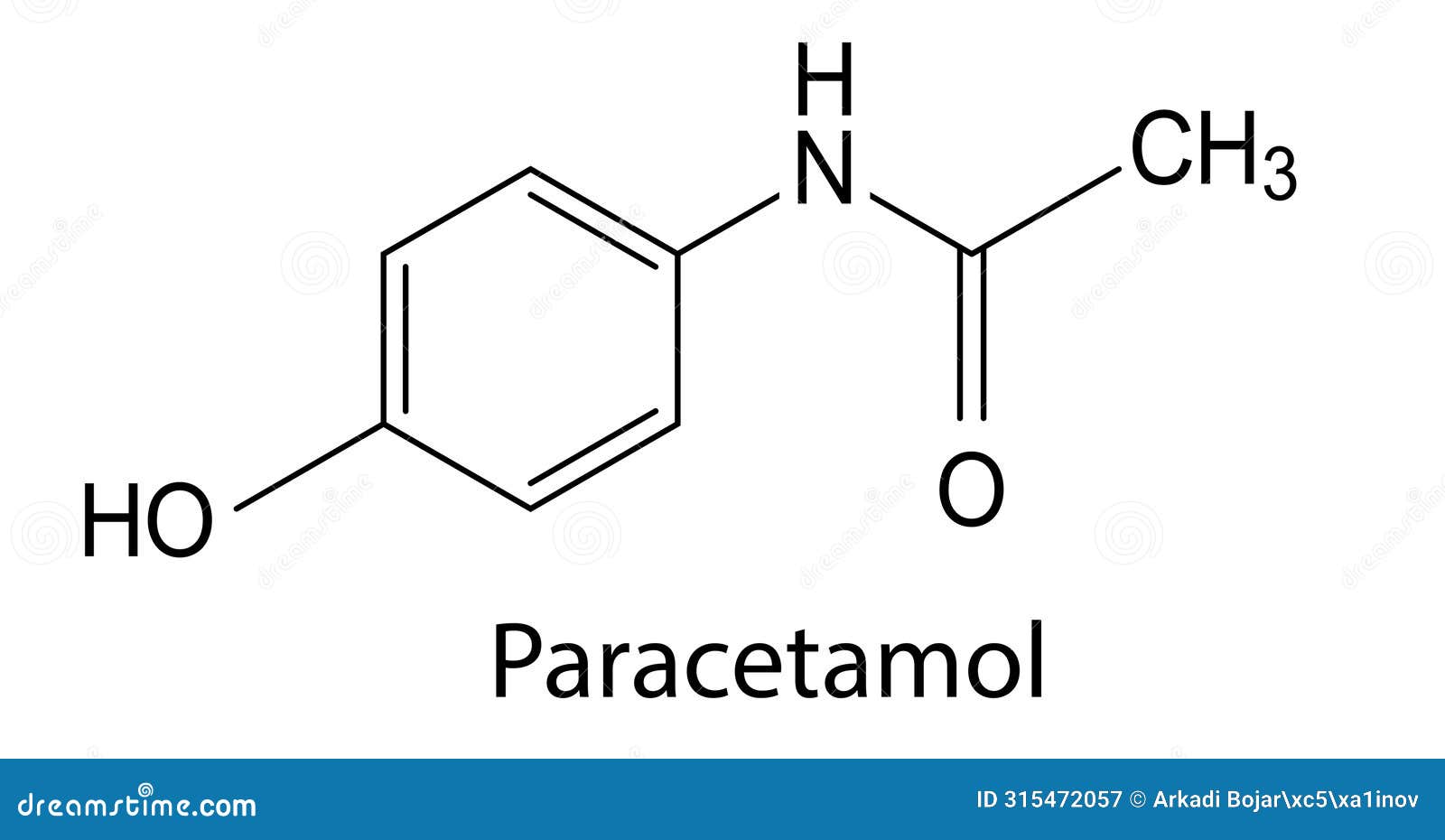 Paracetamol Molecule Structure, Chemical Formula Stock Vector ...