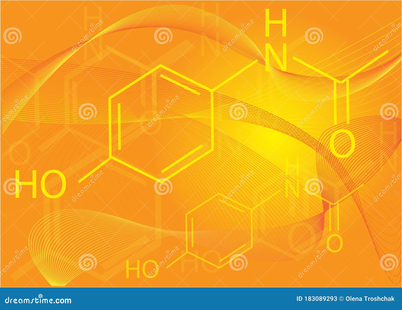 Paracetamol Structure Background Stock Vector - Illustration of cure ...