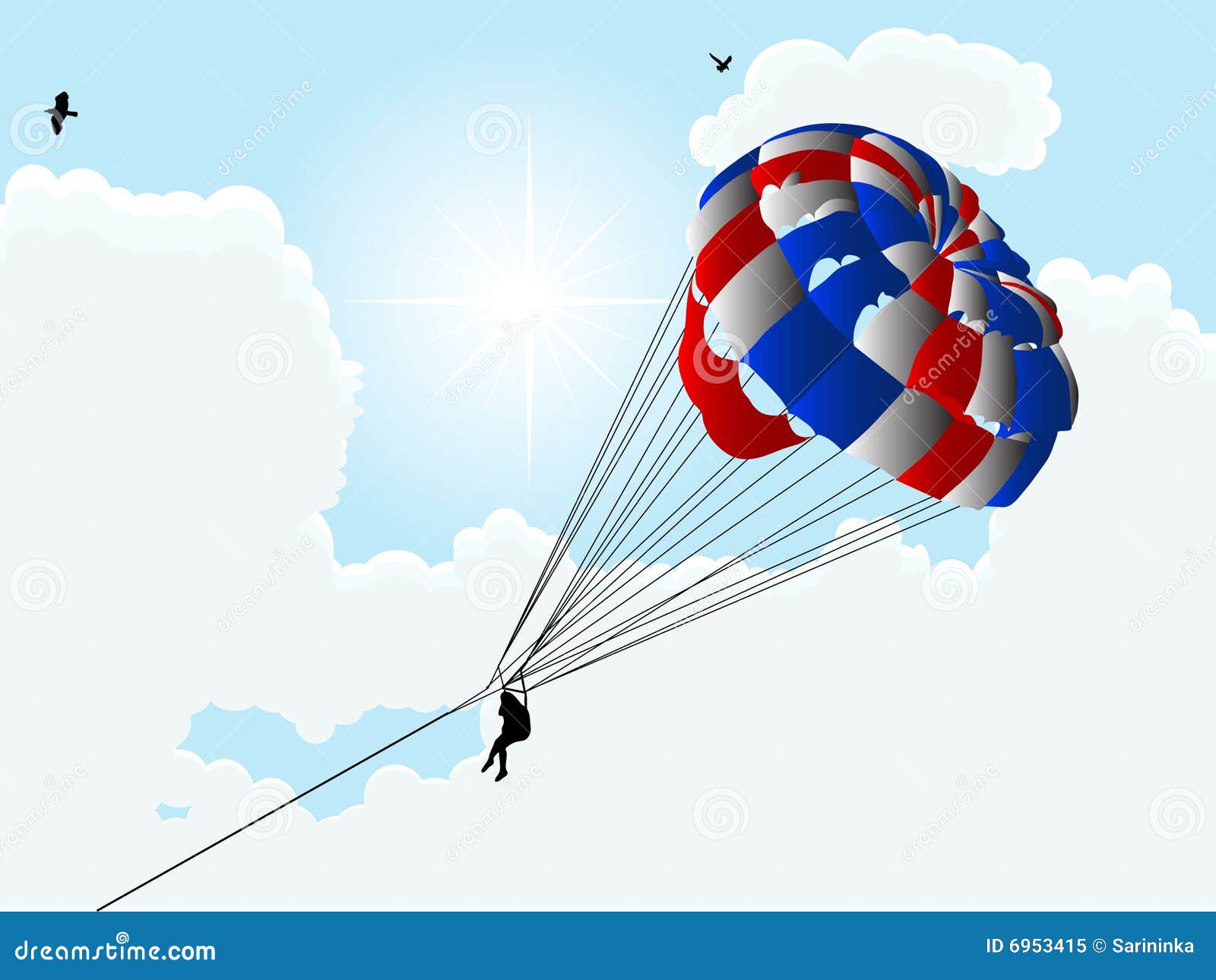 Parachute stock vector. Illustration of recreation, cloud - 6953415