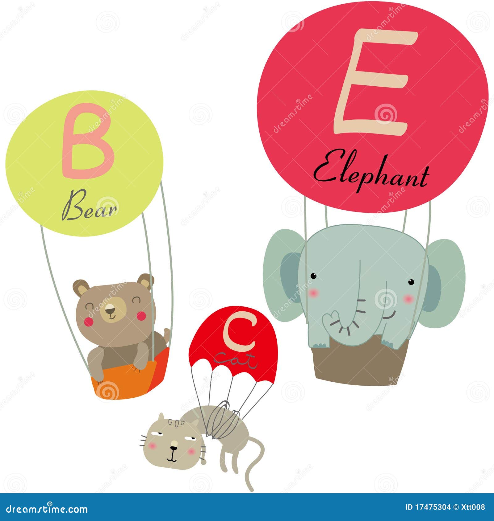 Parachute and animals stock vector. Illustration of abstract - 17475304