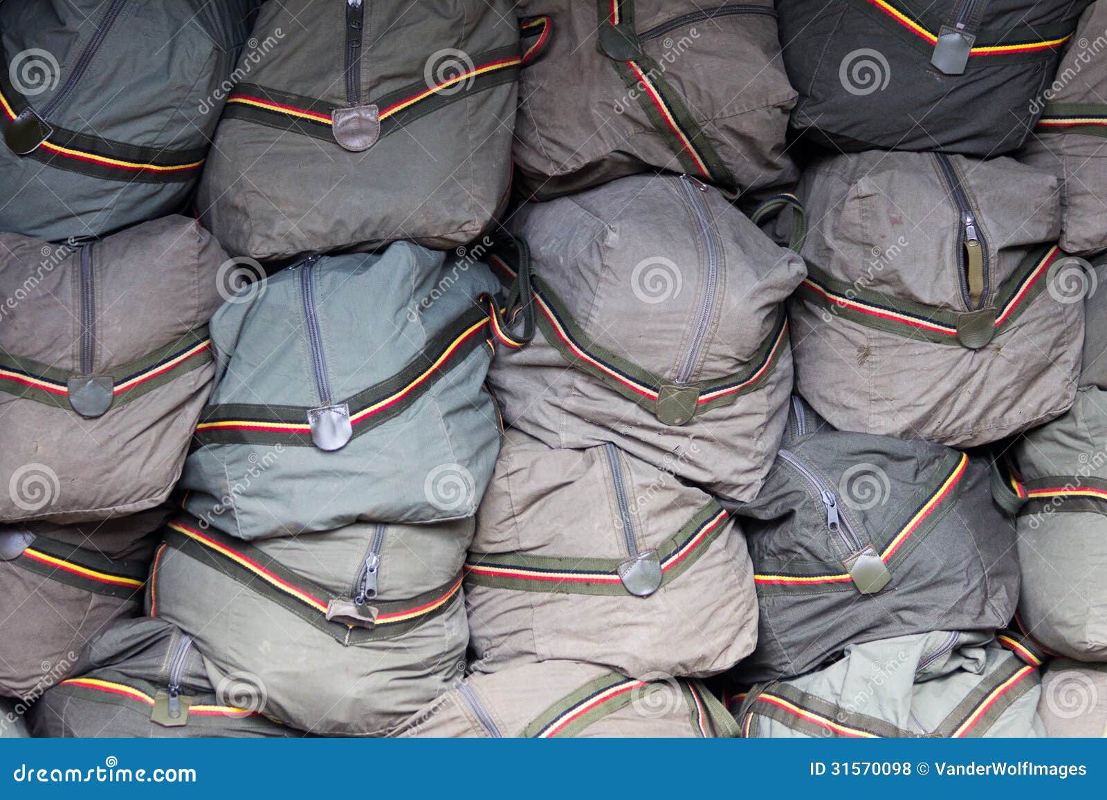 Parachute bags stock photo. Image of parachute, green - 31570098