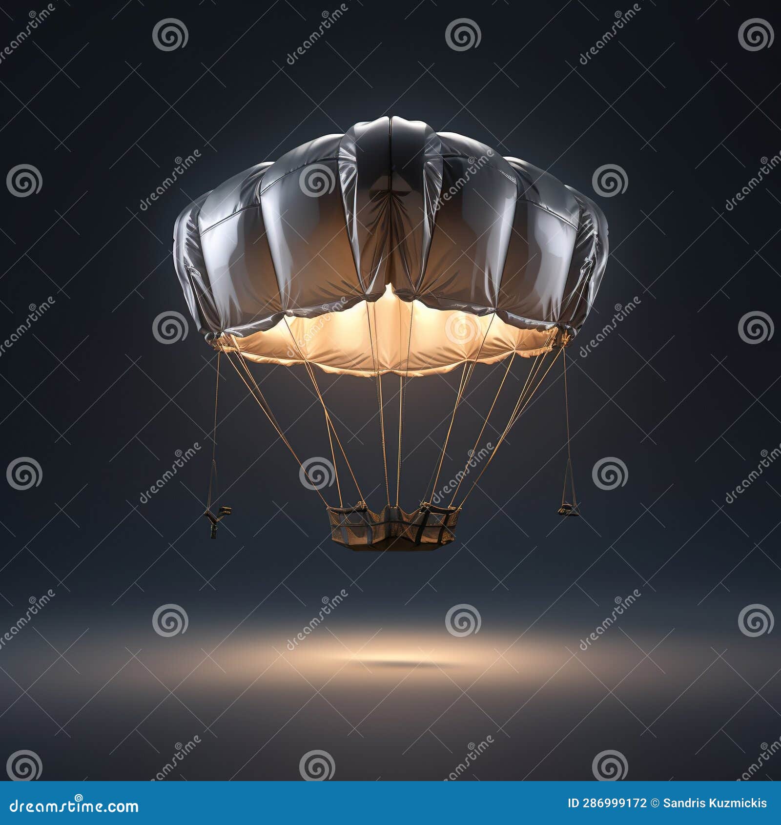 Parachute Box Flying in Sky Stock Photo - Image of retro, lamp: 286999172
