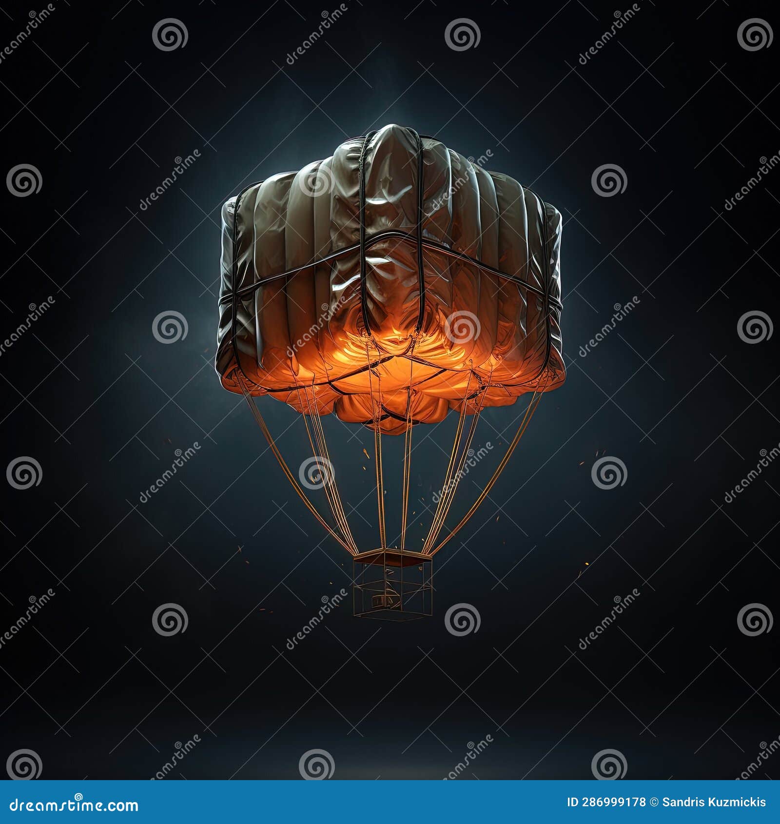 Parachute Box Flying in Sky Stock Photo - Image of decoration, energy ...