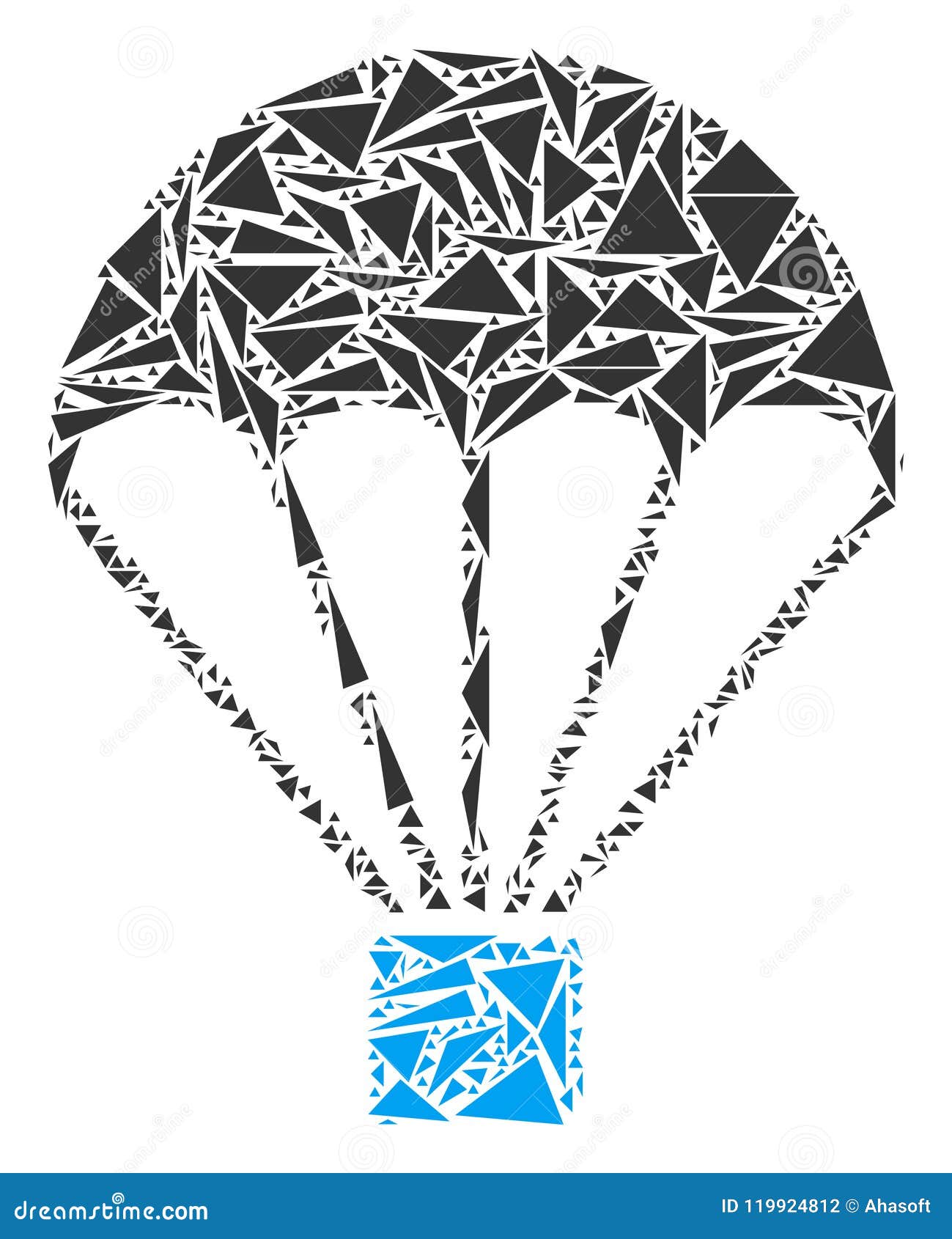 Parachute Collage Of Triangles Vector Illustration | CartoonDealer.com ...