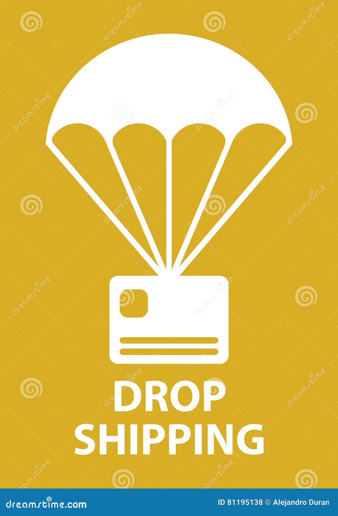 Parachute drop shipping stock vector. Illustration of mail - 81195138