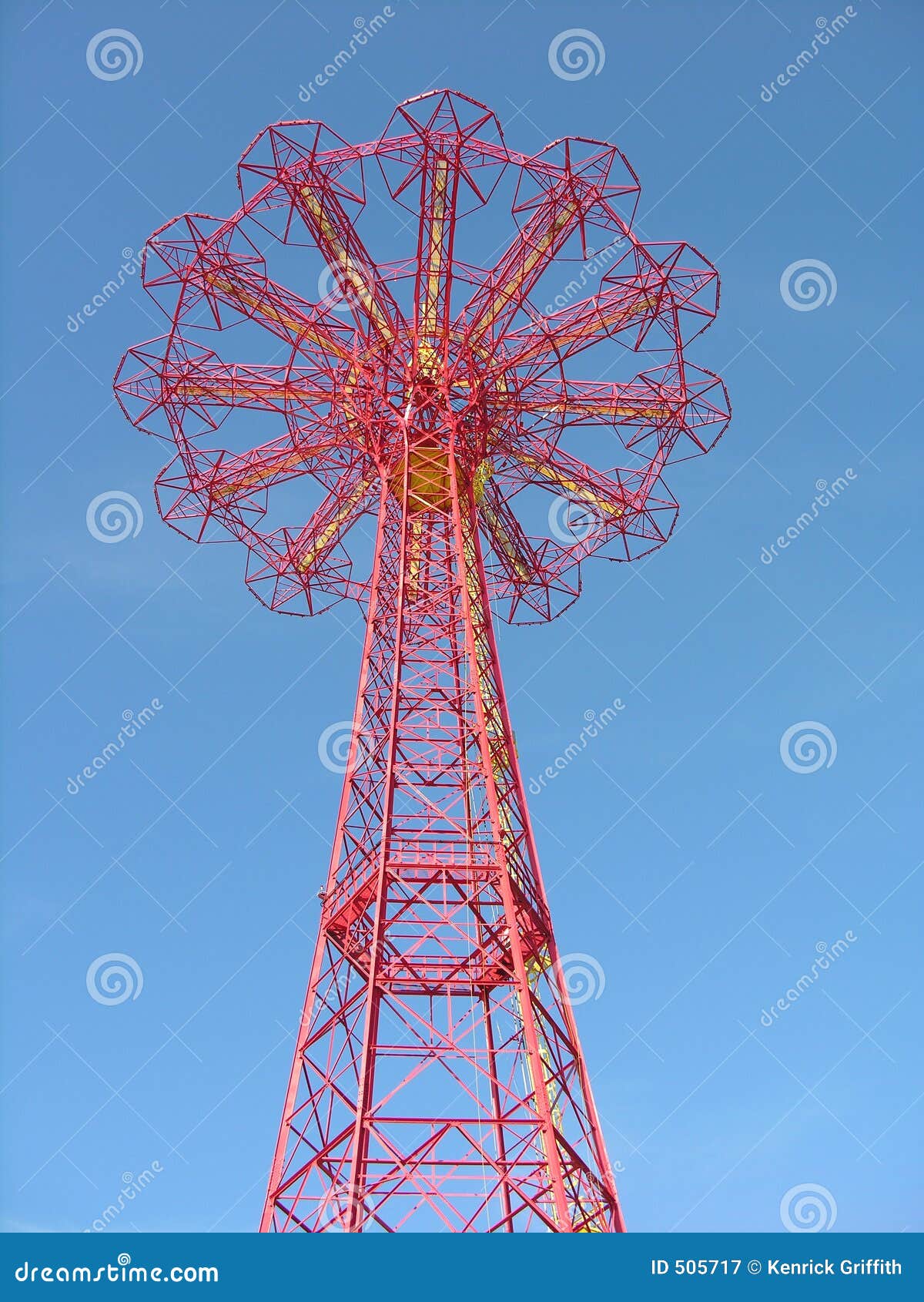 Parachute Drop Tower stock image. Image of yellow, metal - 505717