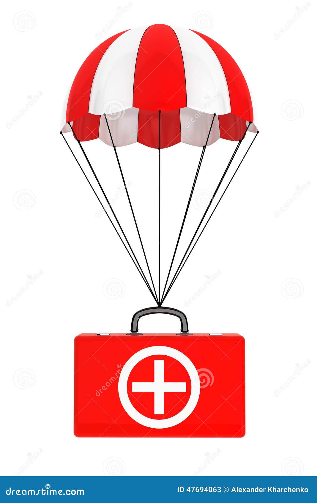 First Aid Kit On A Parachute Contour Royalty-Free Illustration ...
