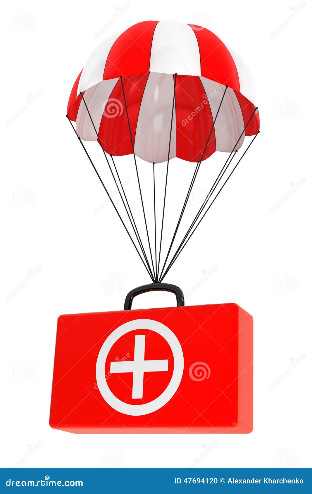 First Aid Kit On A Parachute Contour Royalty-Free Illustration ...