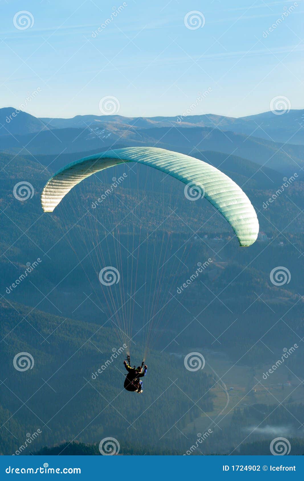 Parachute flying stock photo. Image of mountain, glider - 1724902