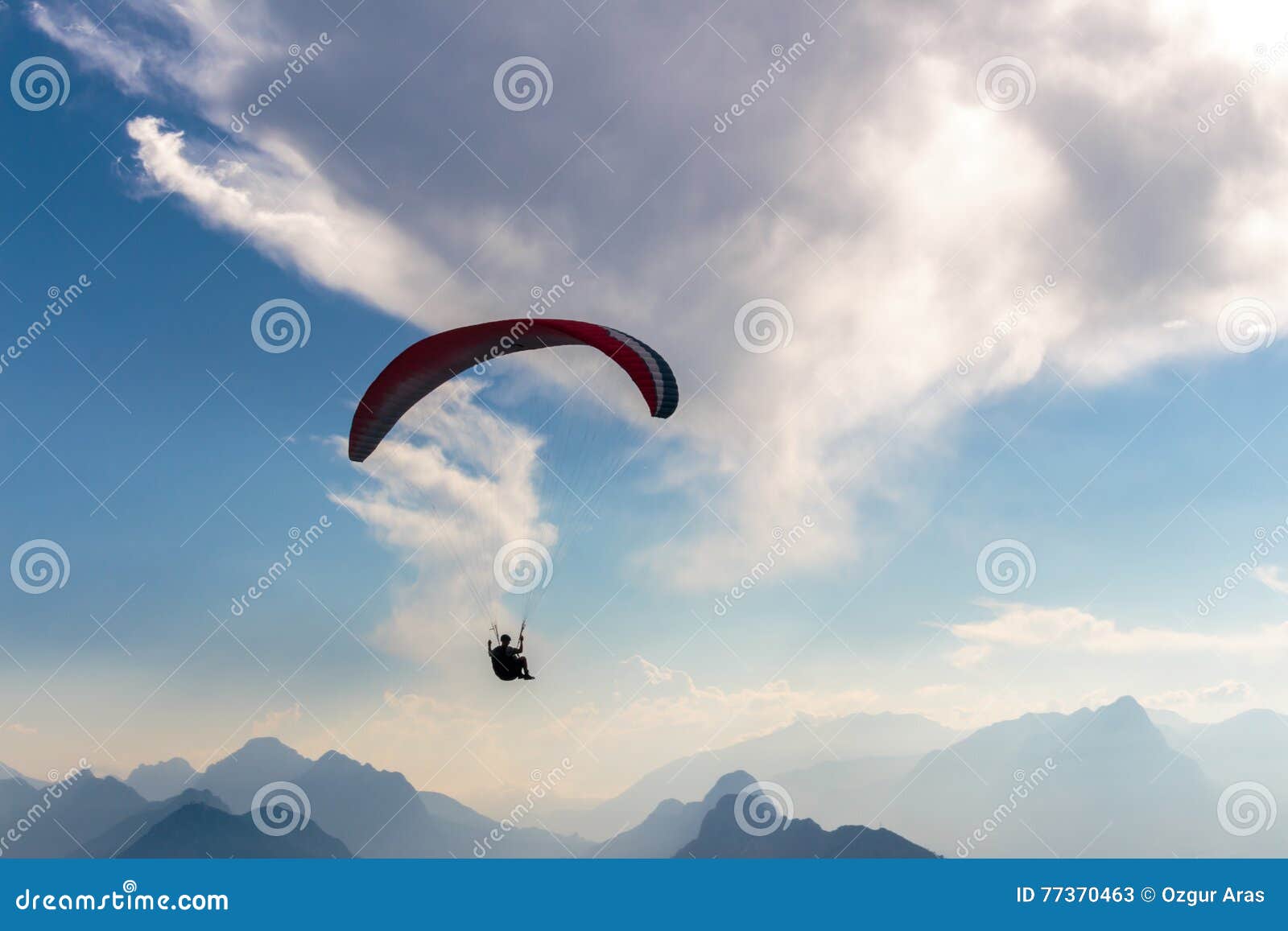 Parachute and Human Silhouette. Stock Image - Image of color, landscape ...