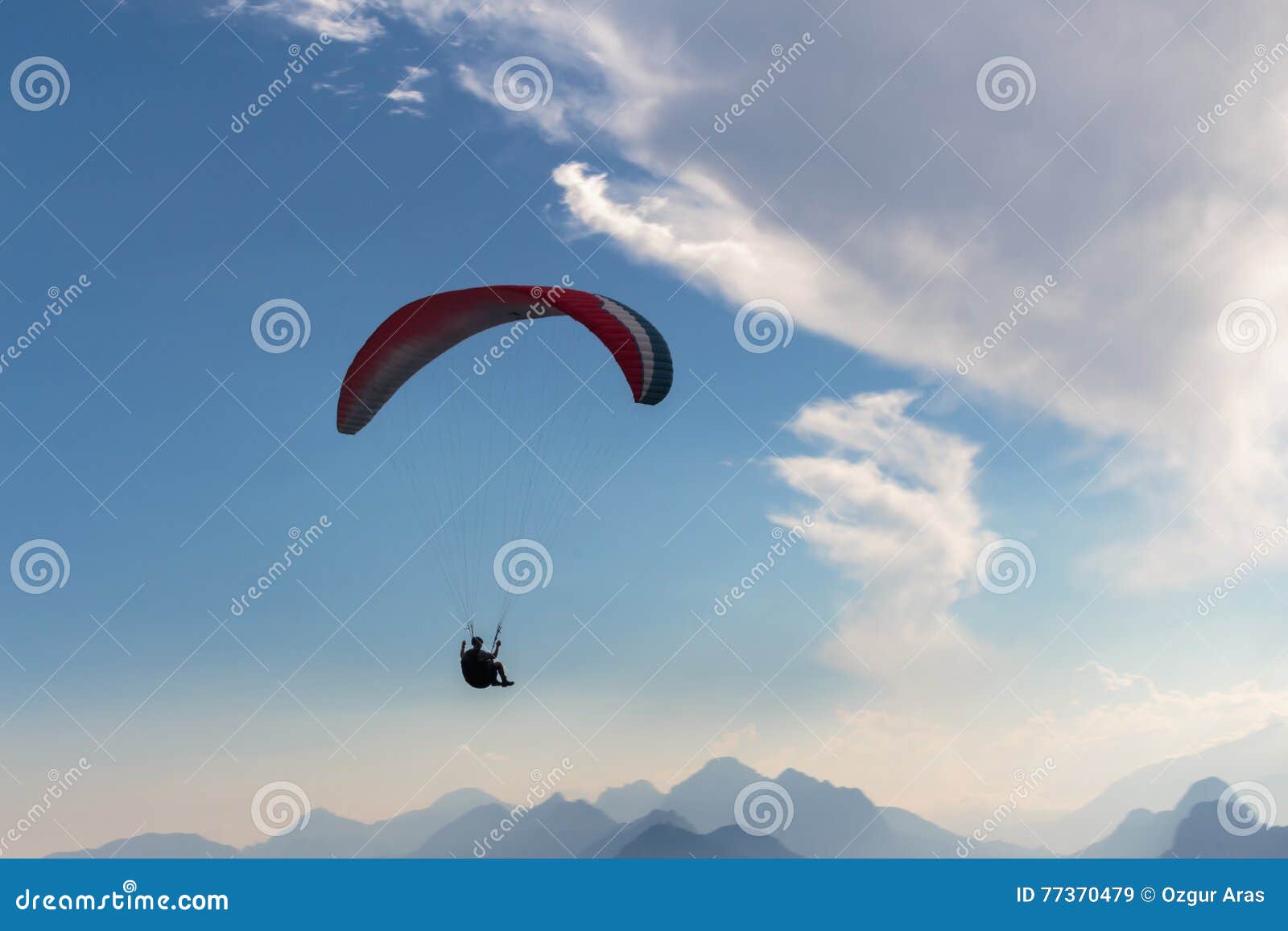 Parachute and Human Silhouette. Stock Image - Image of outdoors, active ...