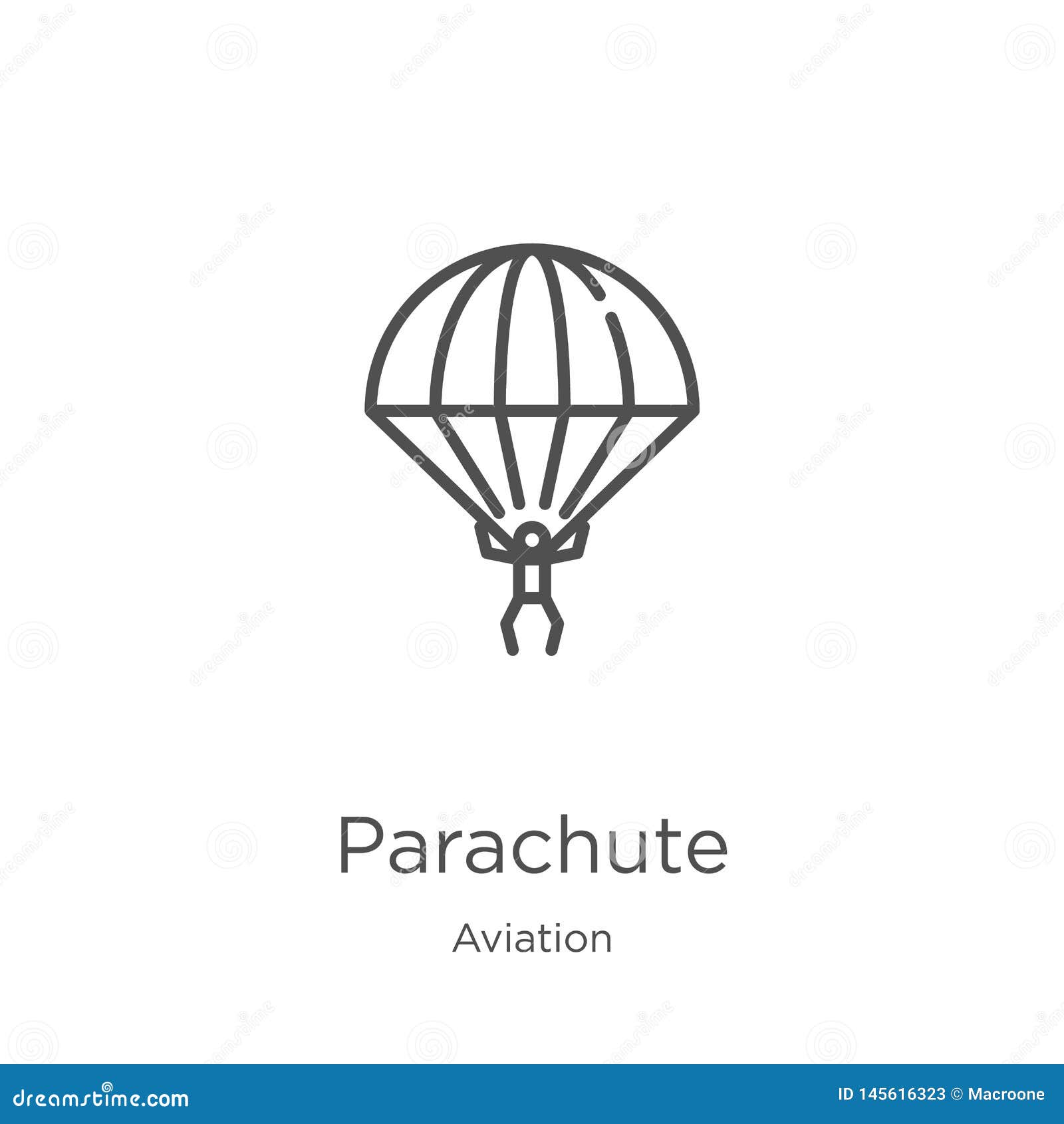 Parachute Icon Vector from Aviation Collection. Thin Line Parachute ...