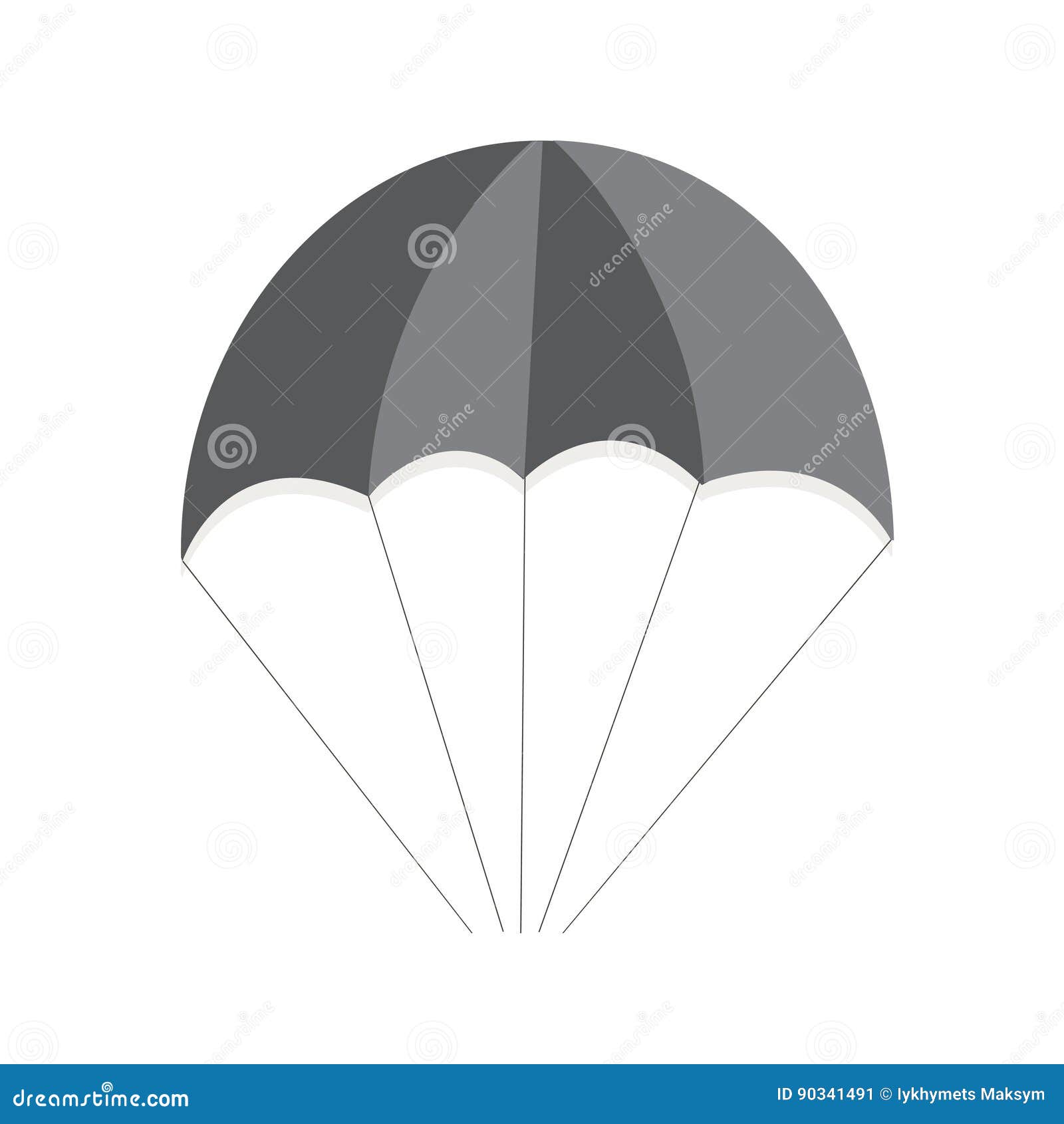 Parachute Icon stock vector. Illustration of hobby, parachuting - 90341491