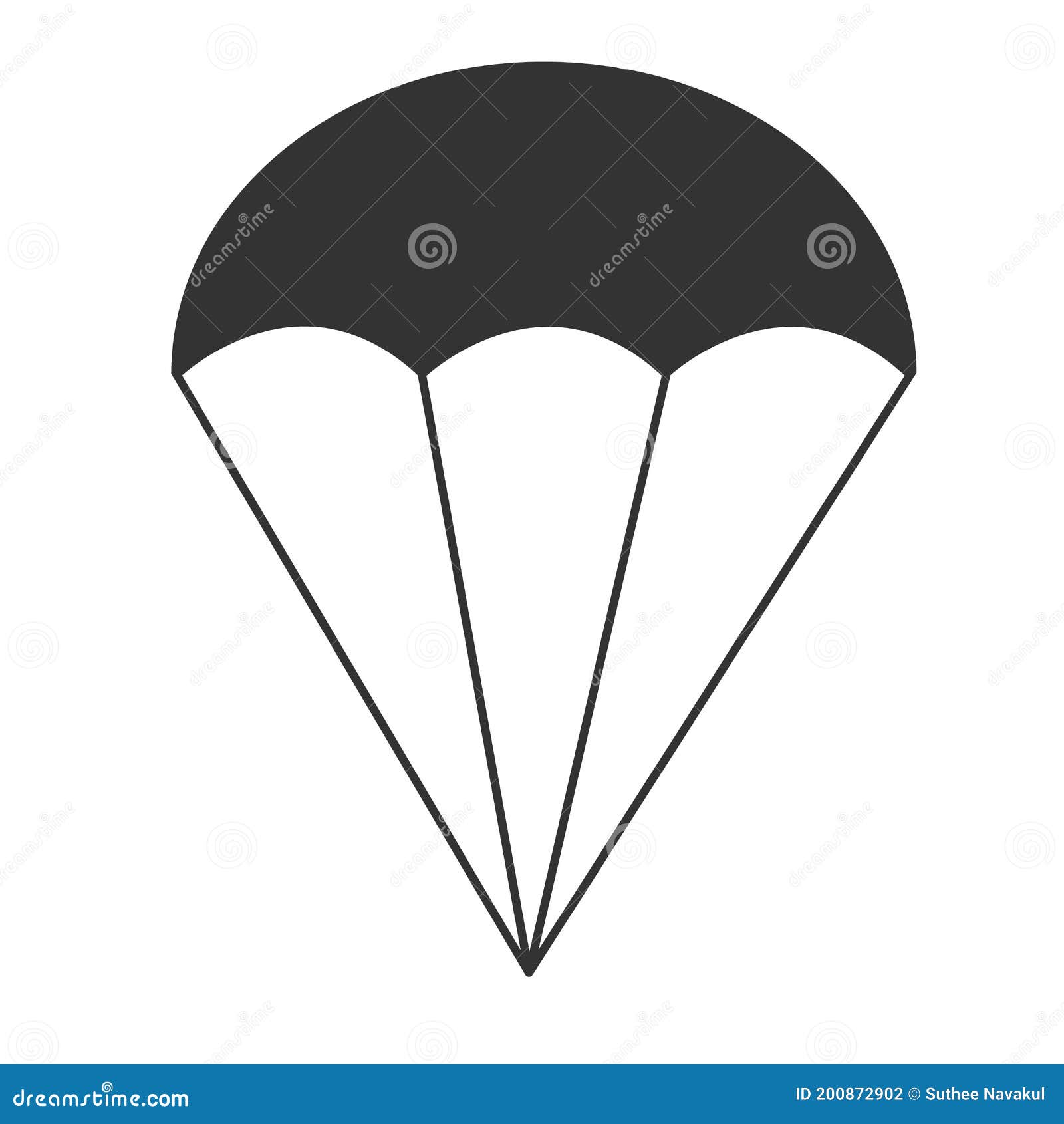 Parachute Icon on White Background. Black Parachute Sign. Flat Style ...
