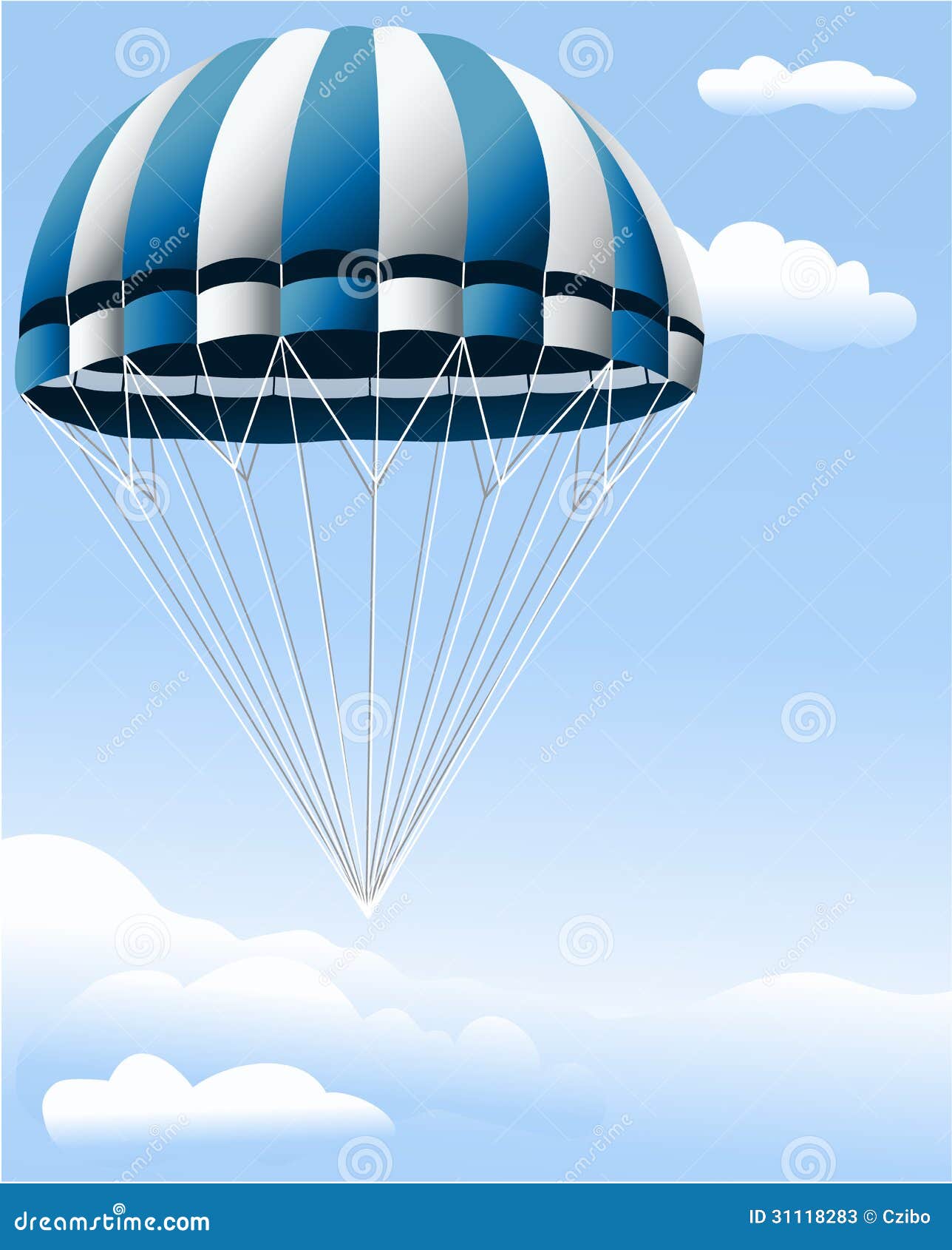 Parachute stock vector. Illustration of cloud, recreational - 31118283