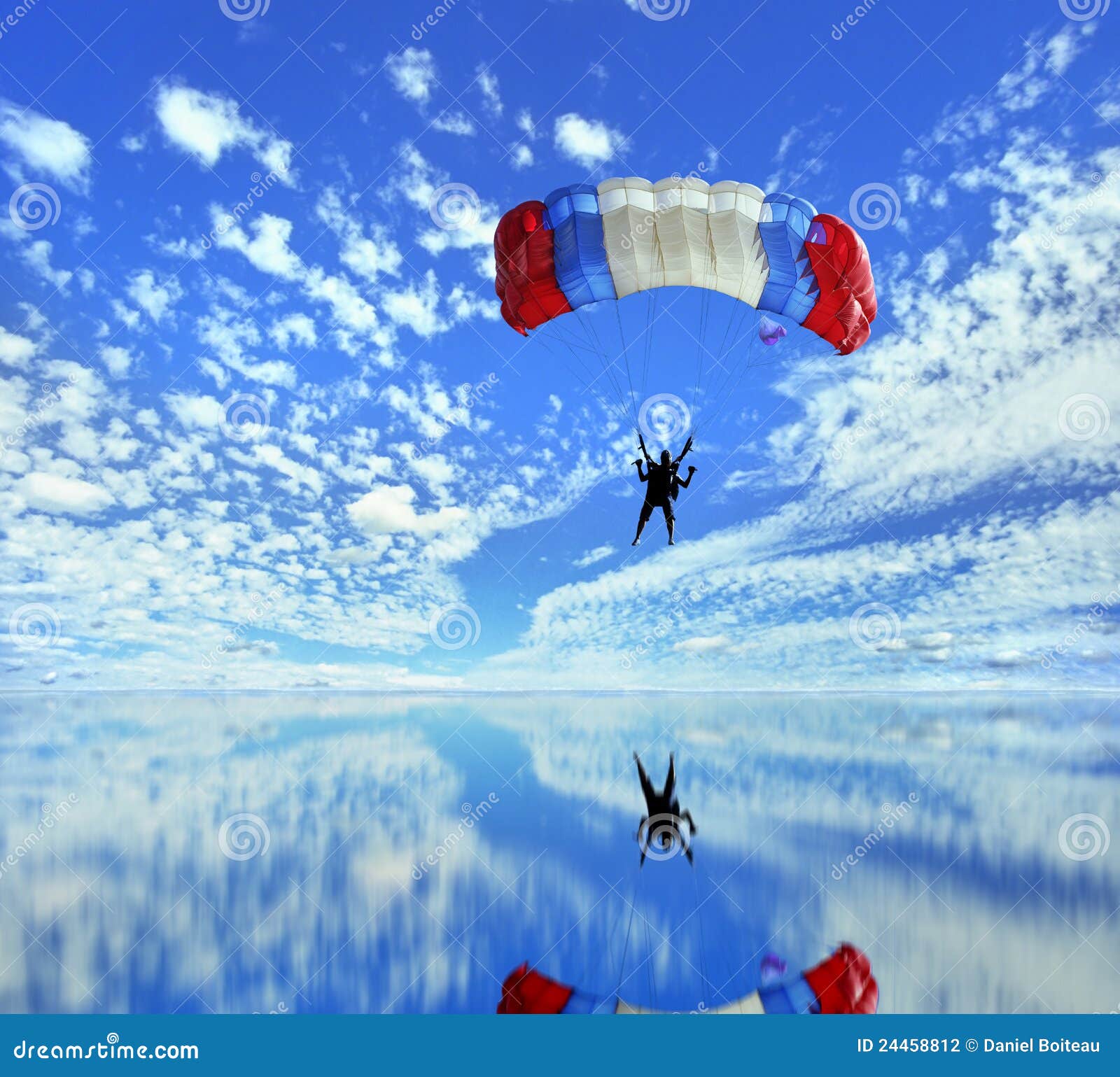 Parachute landing stock photo. Image of parachute, cloud - 24458812