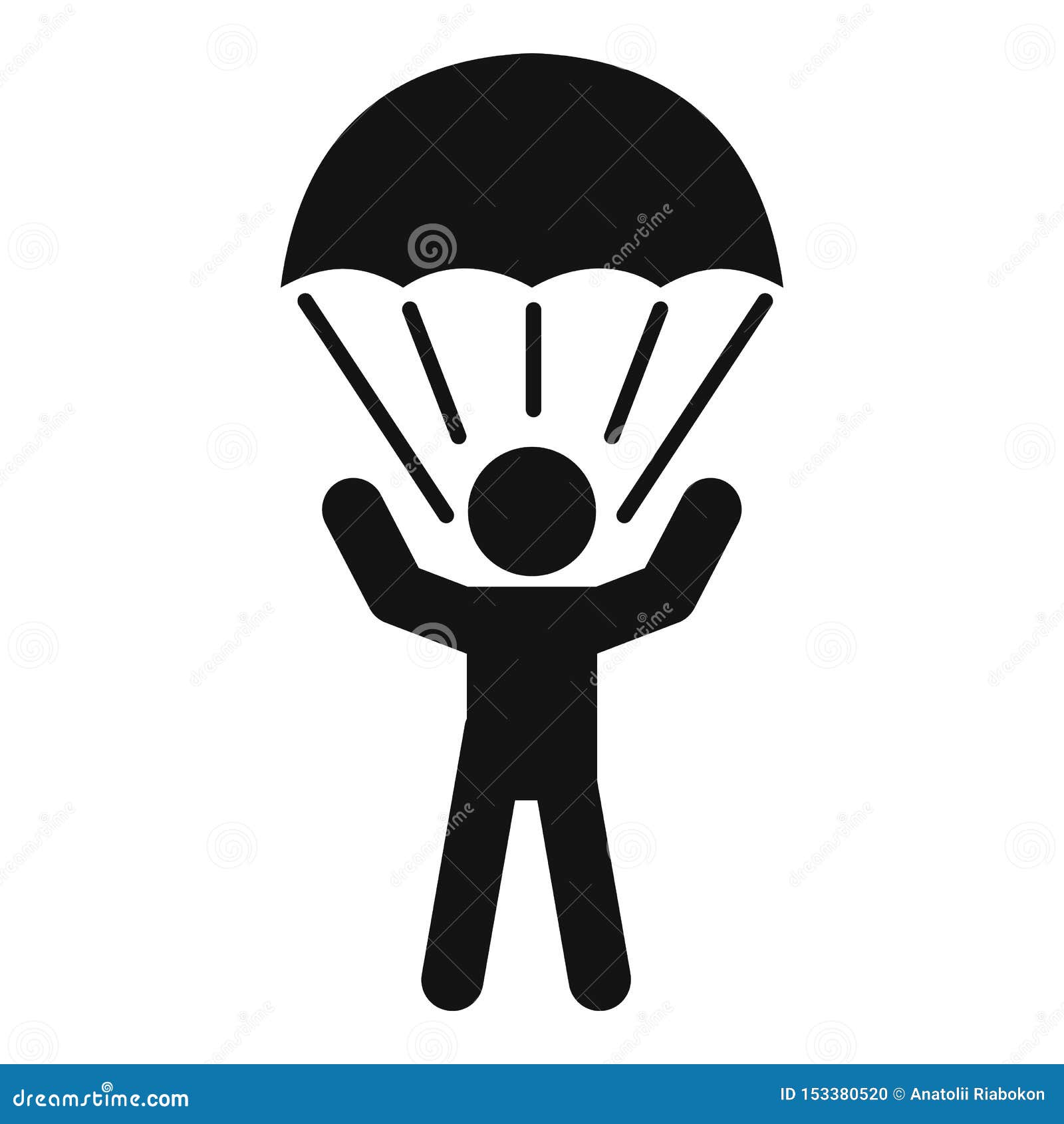 Parachute Man Icon, Simple Style Stock Vector - Illustration of fall ...