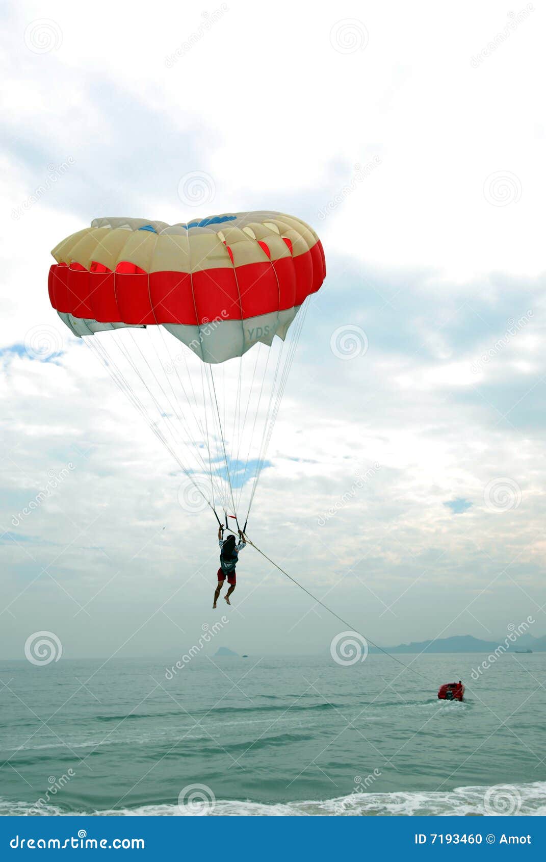 PARACHUTE and ocean stock photo. Image of asia, launch - 7193460