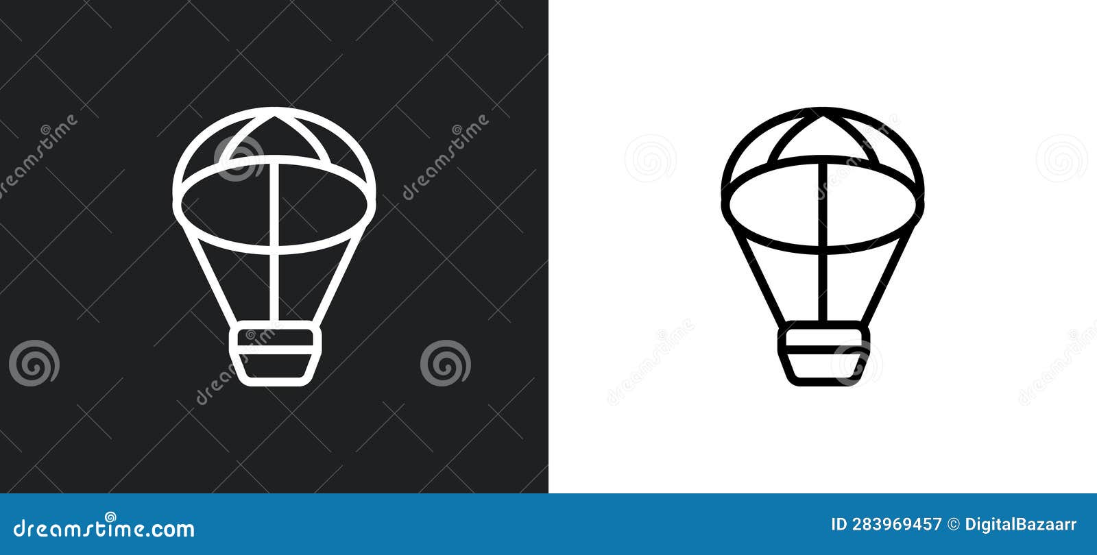 Man With Parachute Outline Icon. Parachutist Vector Symbol ...