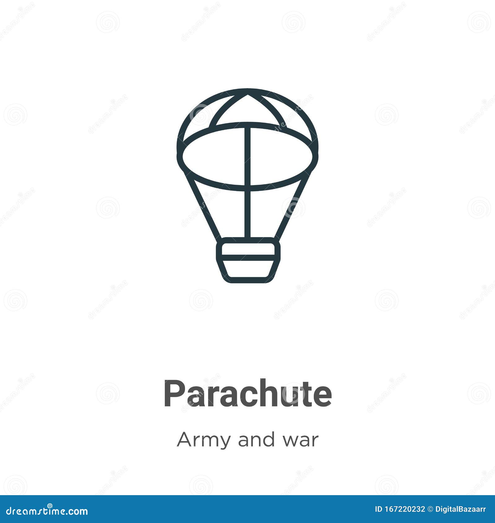 Parachute Outline Symbols, Vector Illustration | CartoonDealer.com ...