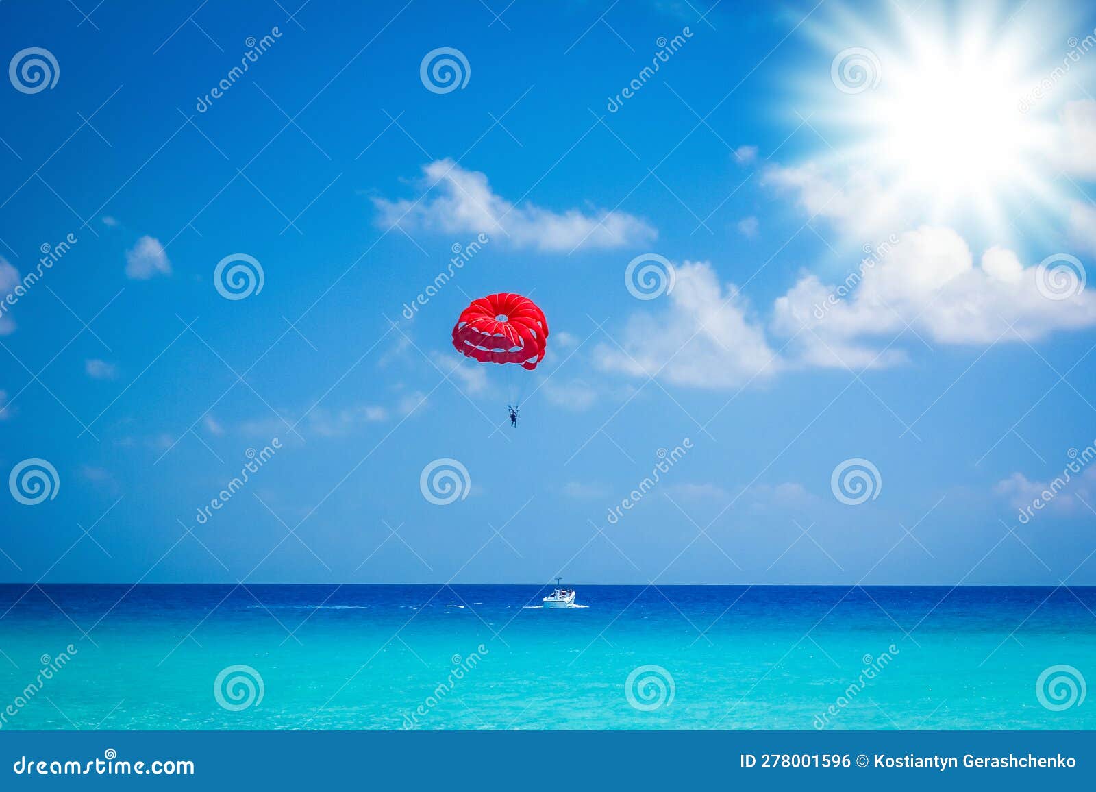 On the Parachute by the Sea in the Open Air Stock Photo - Image of ...