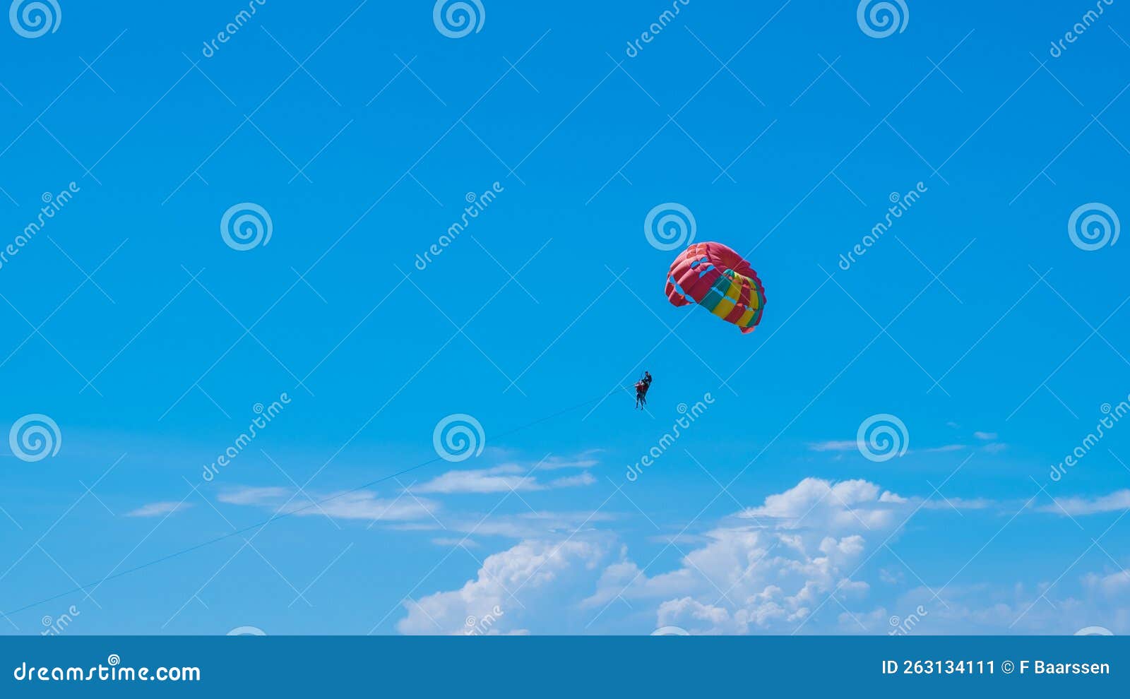 Parachute in the Sky at the Beach of Kata Phuket Stock Image - Image of ...