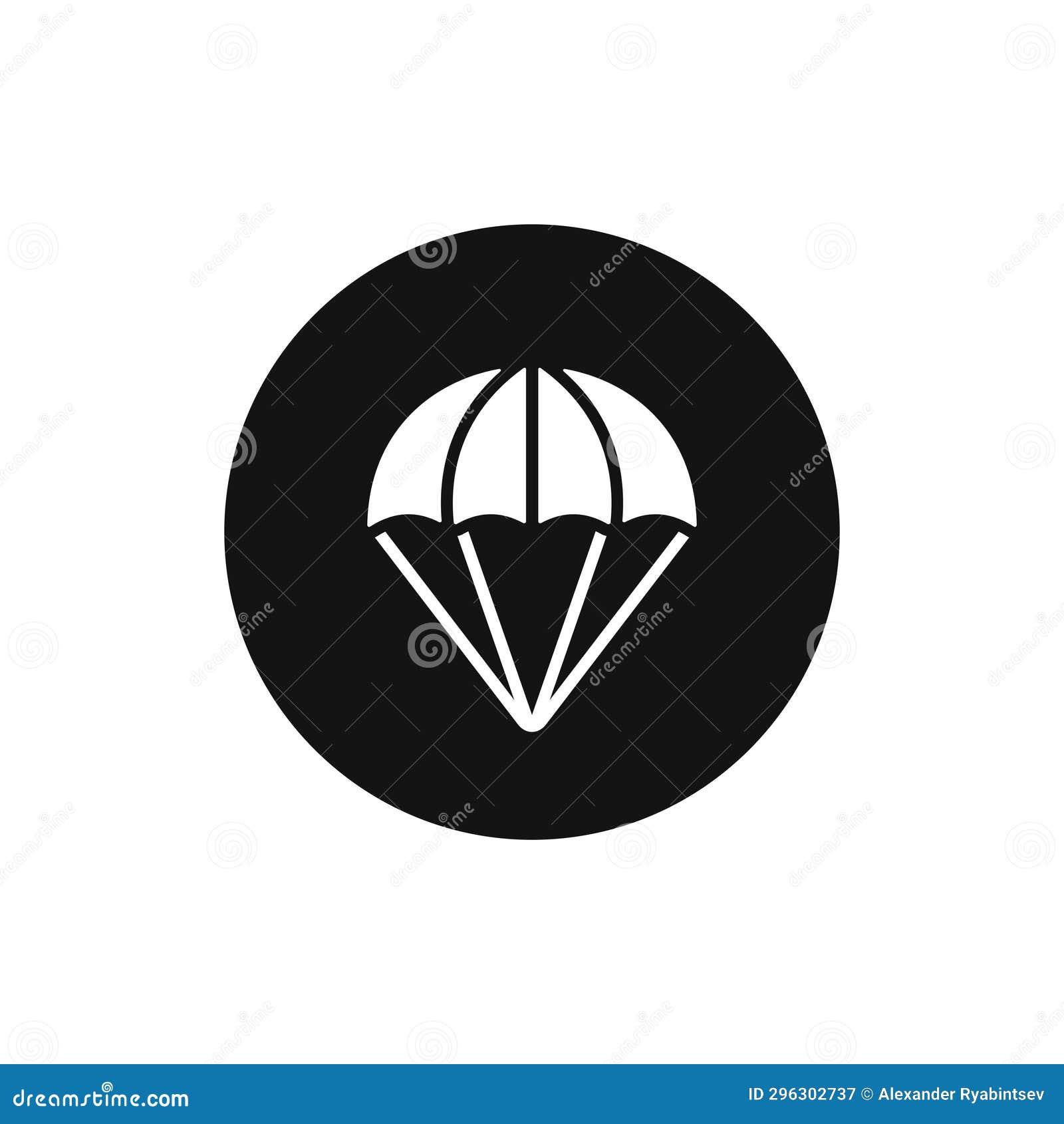 Parachute vector icon stock vector. Illustration of white - 296302737