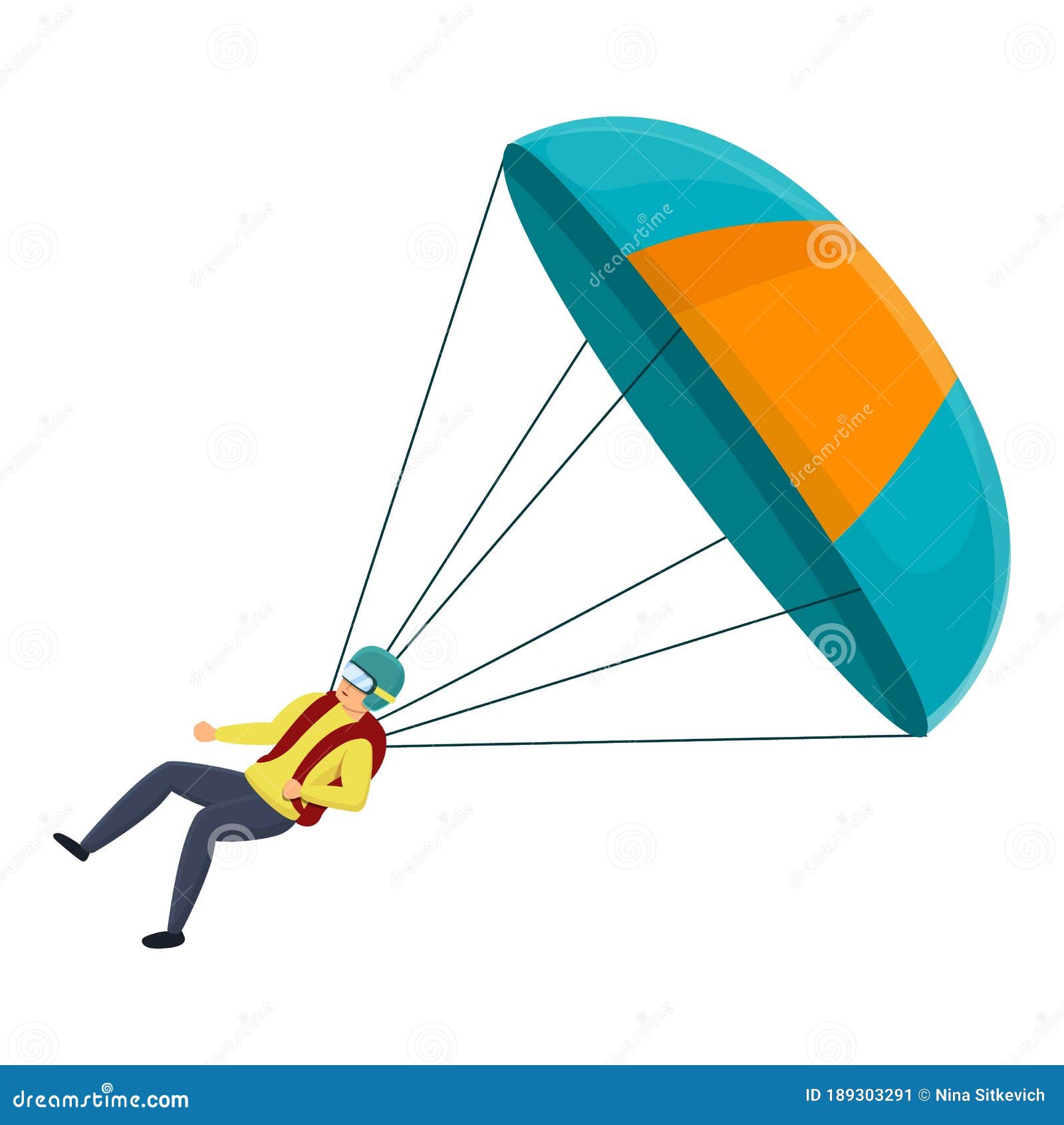 Parachuter Fall Icon, Cartoon Style Stock Vector - Illustration of ...