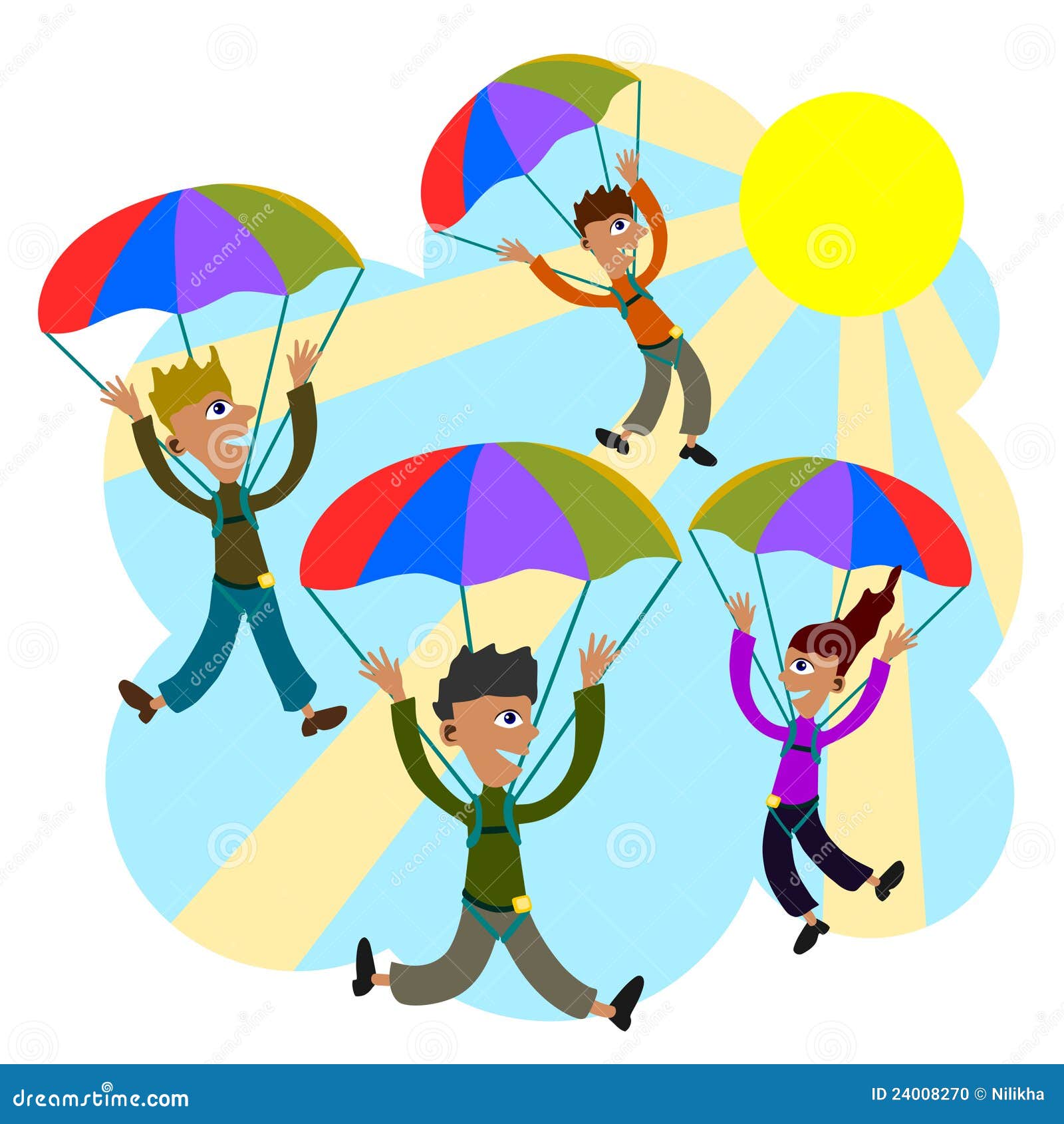 Parachuters stock illustration. Illustration of sport - 24008270