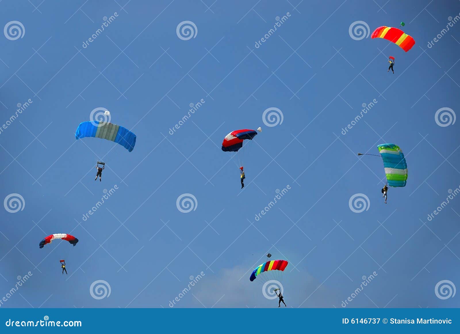 Parachutes stock image. Image of jump, open, blue, people - 6146737