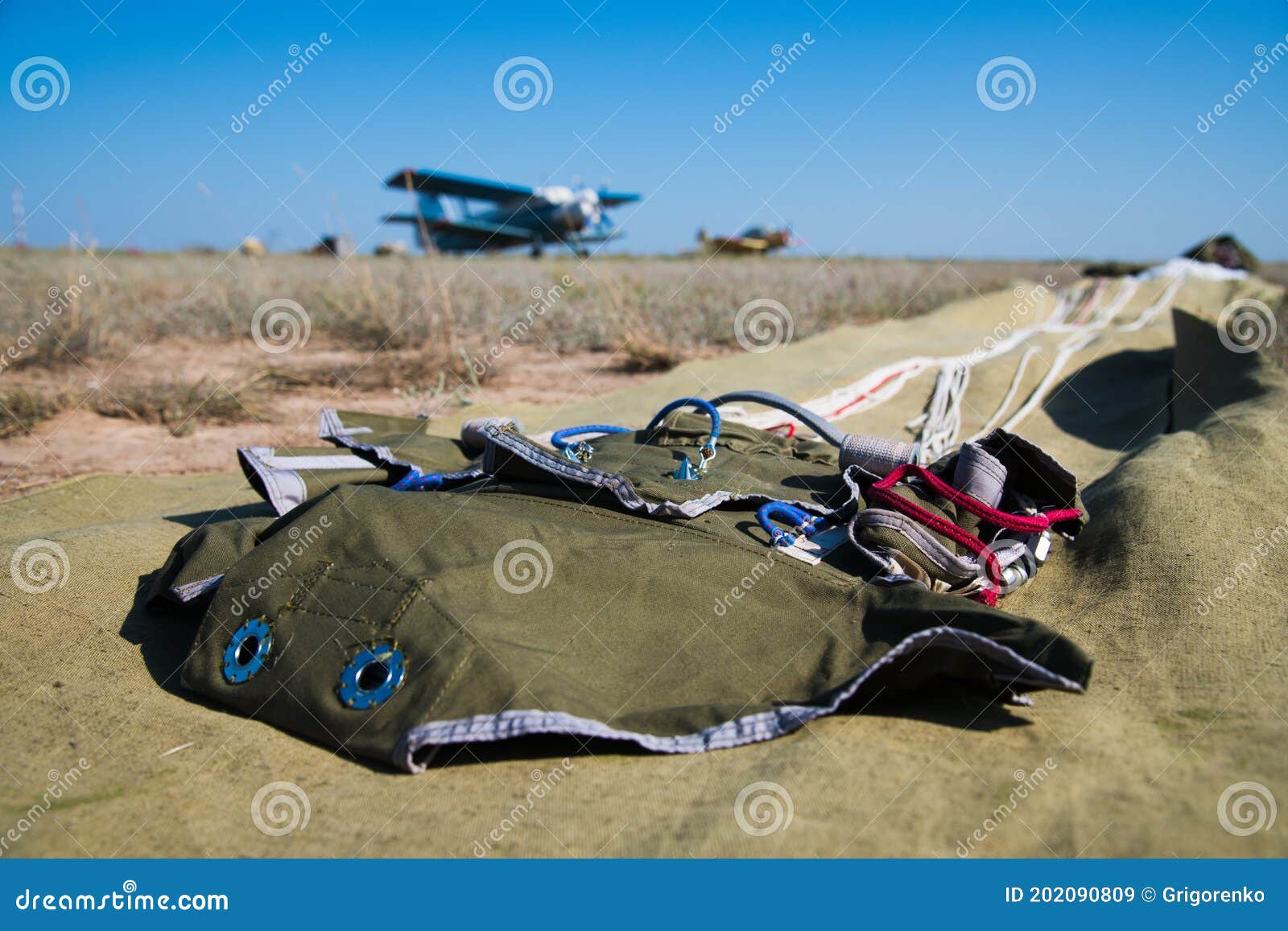 Parachutes are Laid Out on the Ground before a Skydiving Competition ...