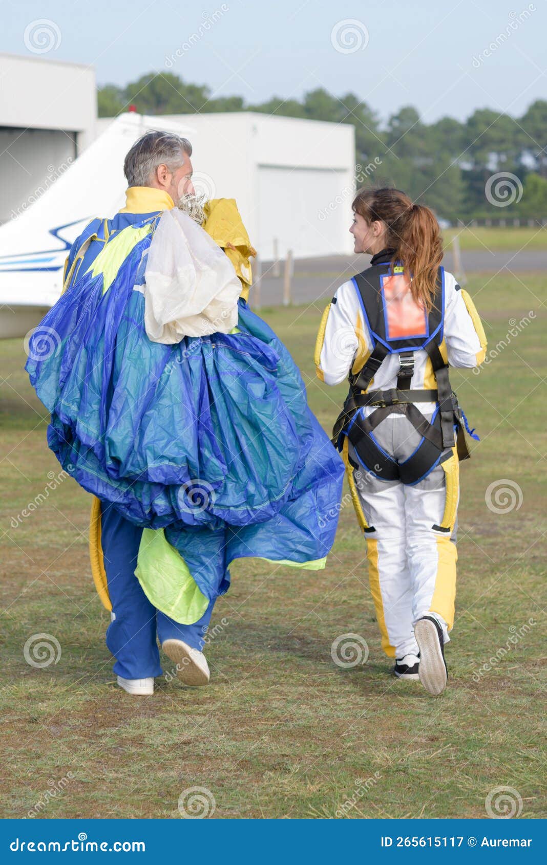 After Parachuting Experience Stock Image - Image of customer ...