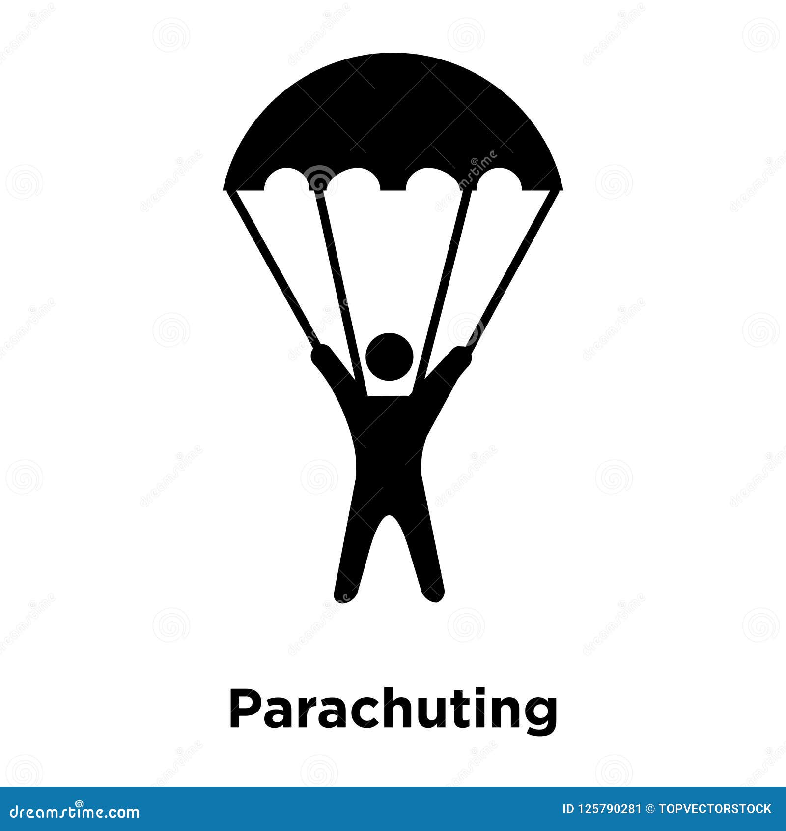 Parachuting Icon Vector Isolated on White Background, Logo Concept of ...