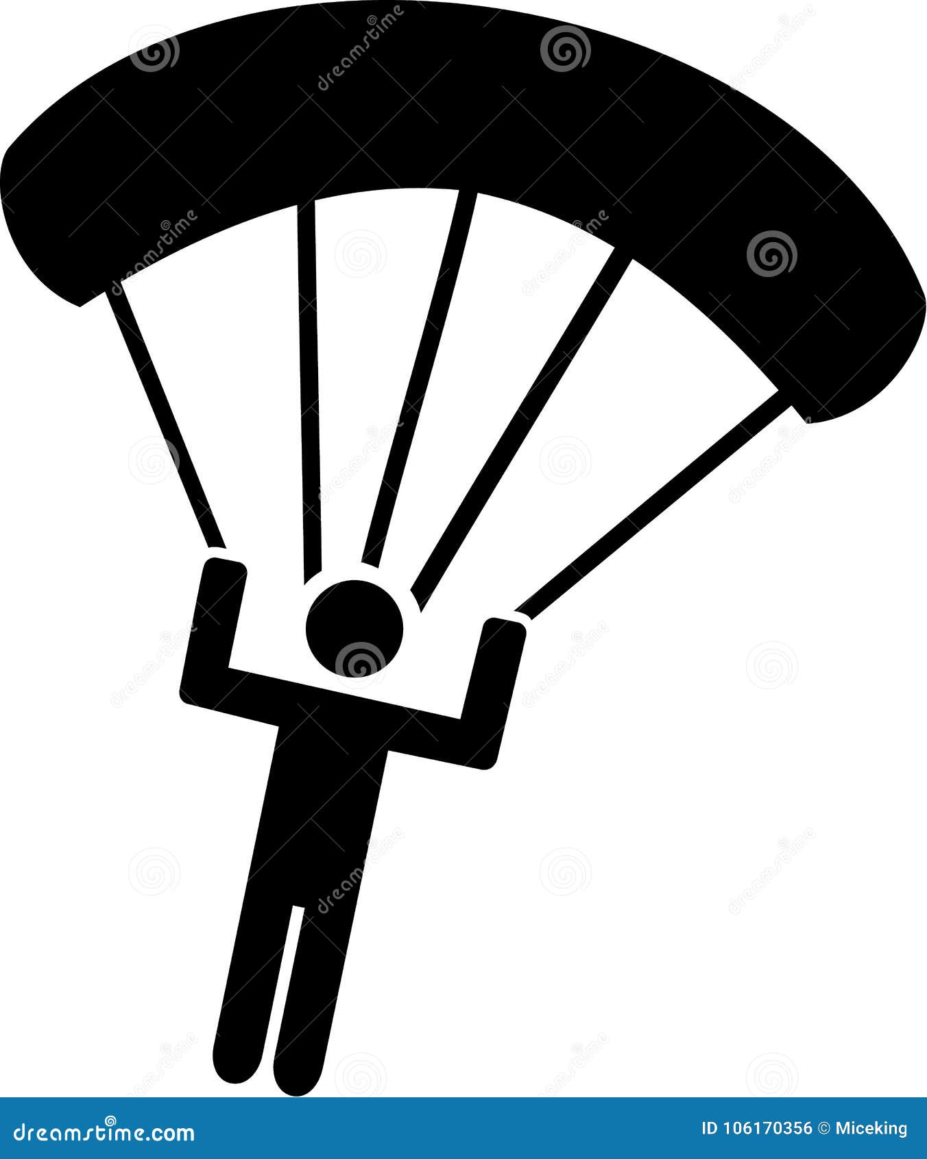 Parachuting Icon stock vector. Illustration of sports - 106170356