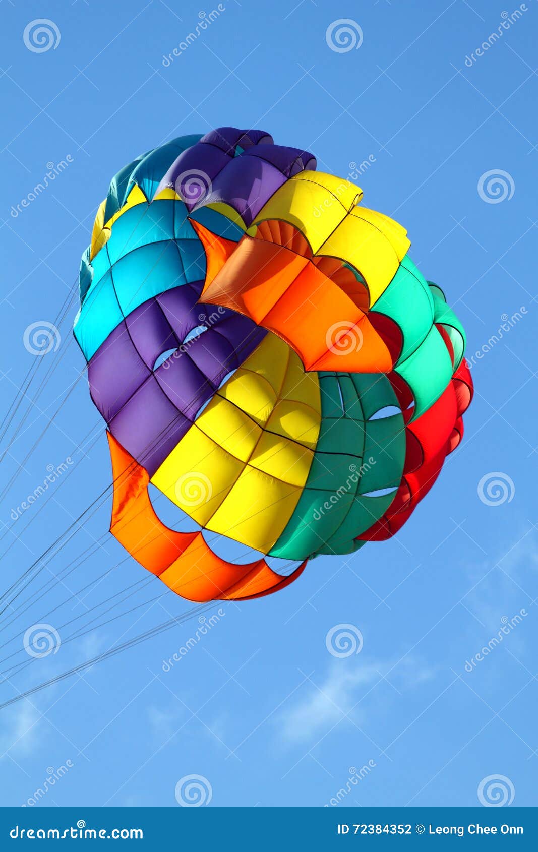 Parachuting over a sea stock photo. Image of adventure - 72384352